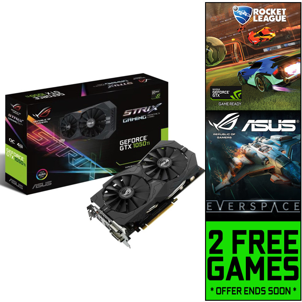 ASUS Geforce GTX 1050 Ti Strix 4Gb GDDR5 OC With Aura - Includes Free ...