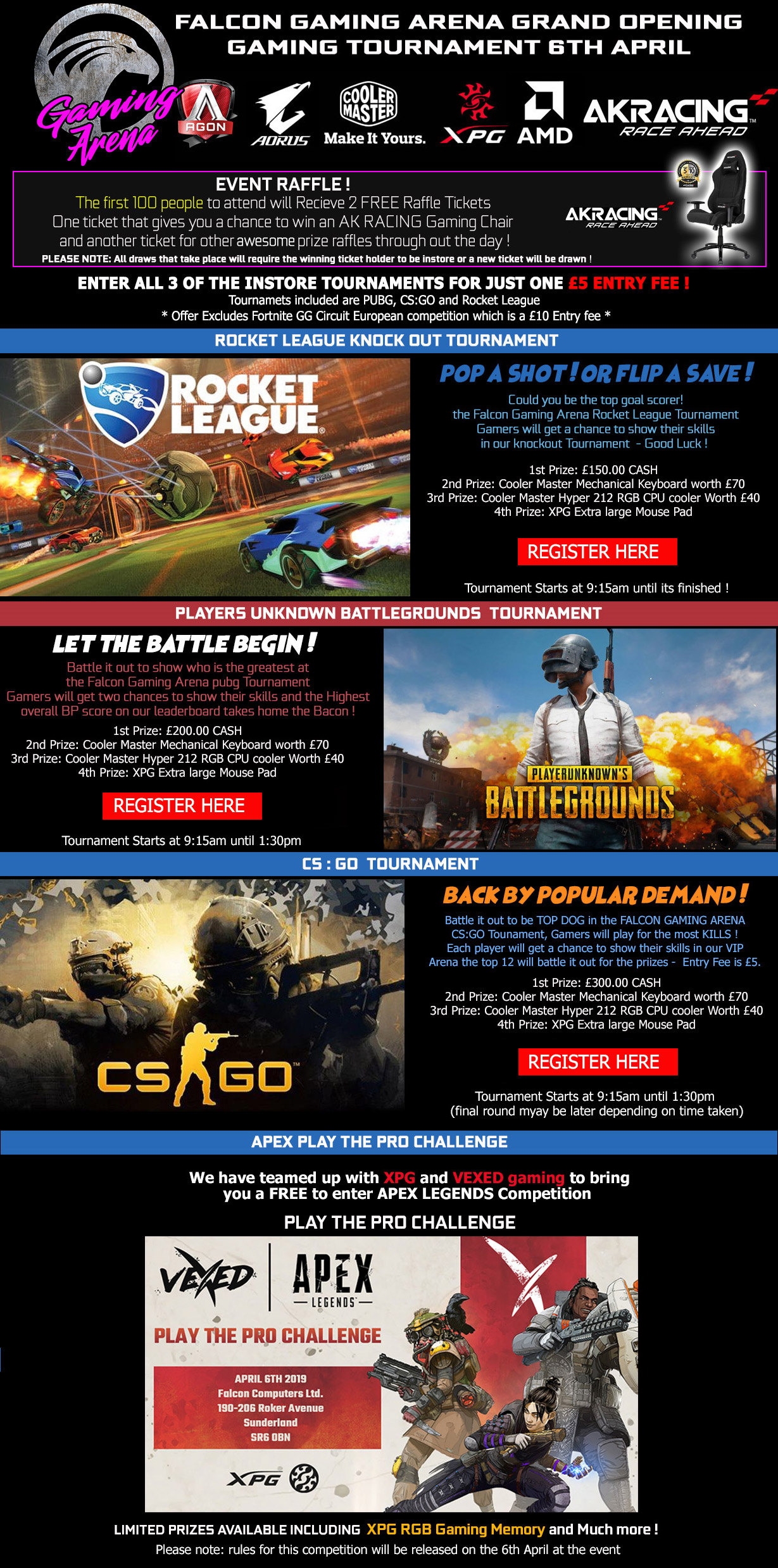 falcon gaming arena launch Falcon Computers