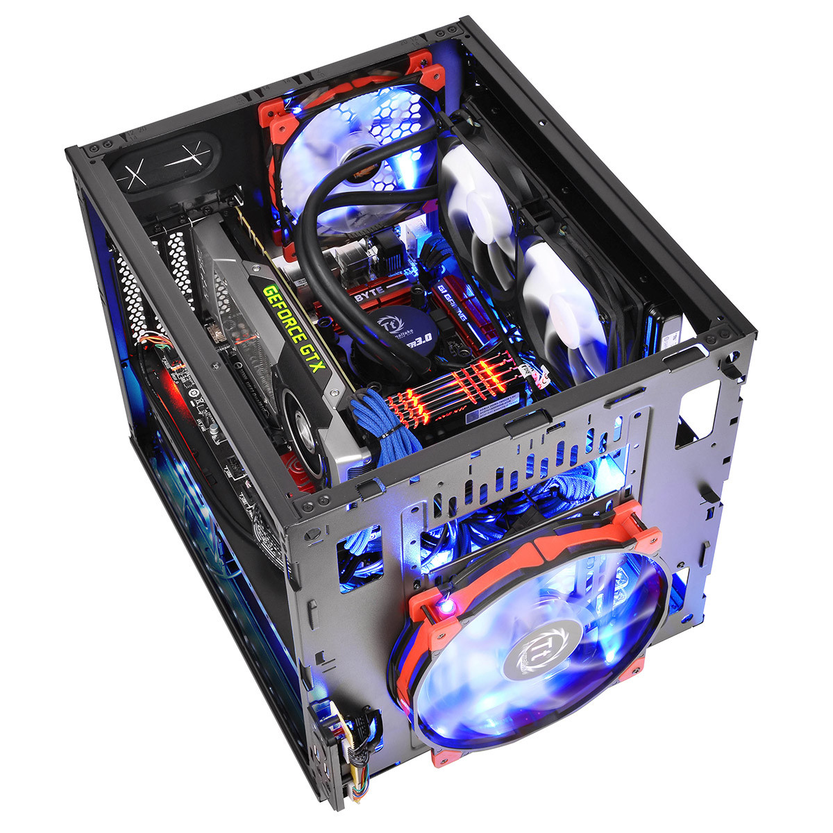 Thermaltake Core V21 Matx Mesh Stackable CaseWith 200MM Blue Led ...