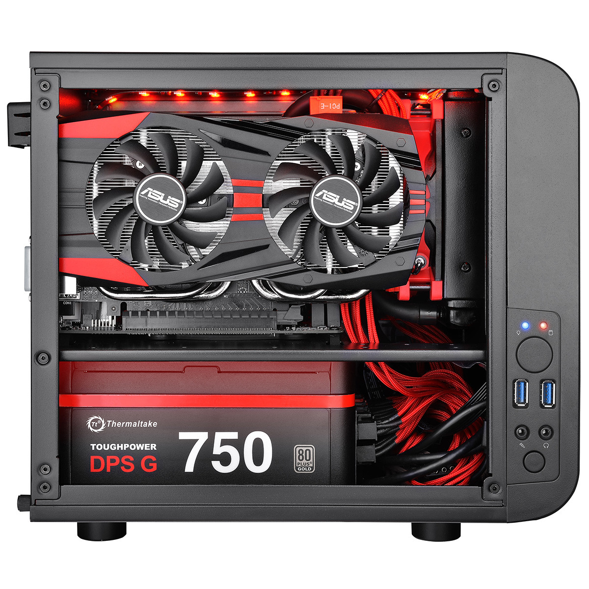 Thermaltake Core V1 Mini-ITX Cube Case Front 20cm Fan 2 x USB3 Side ...