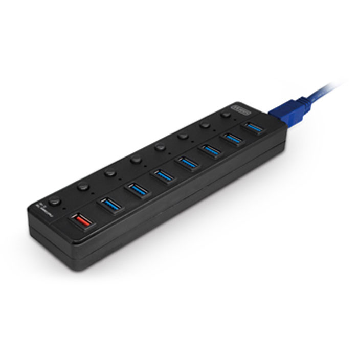 Dynamode 8-Port USB Hub USB 3.0 SuperSpeed With 5V 2.1A Quickcharger ...