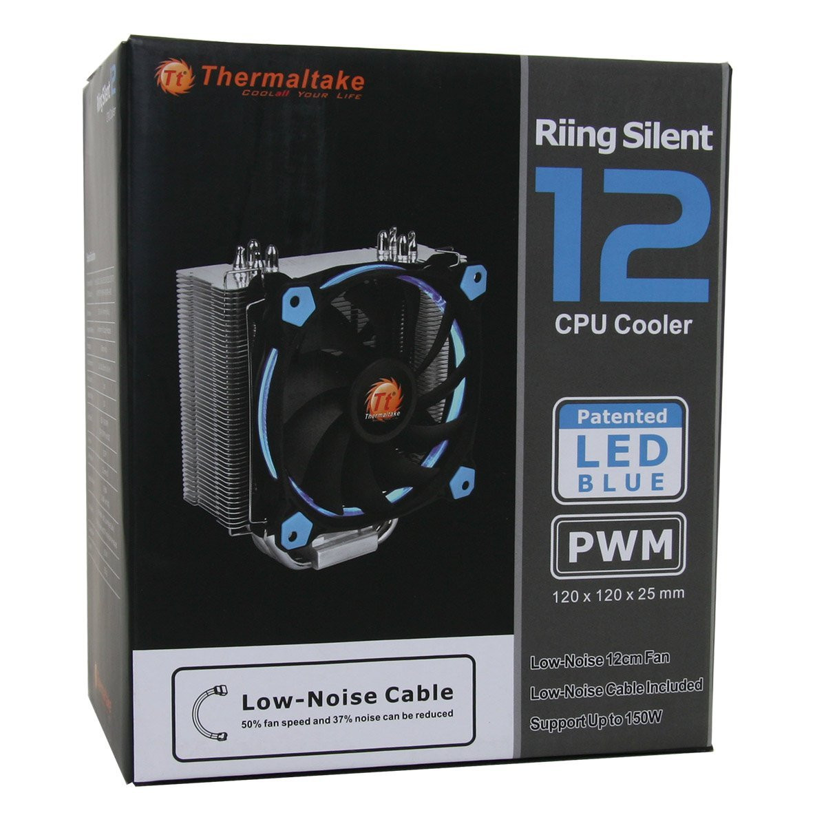Thermaltake ThermalTake Riing Silent 12 Blue Single Tower CPU Cooler, 4 ...