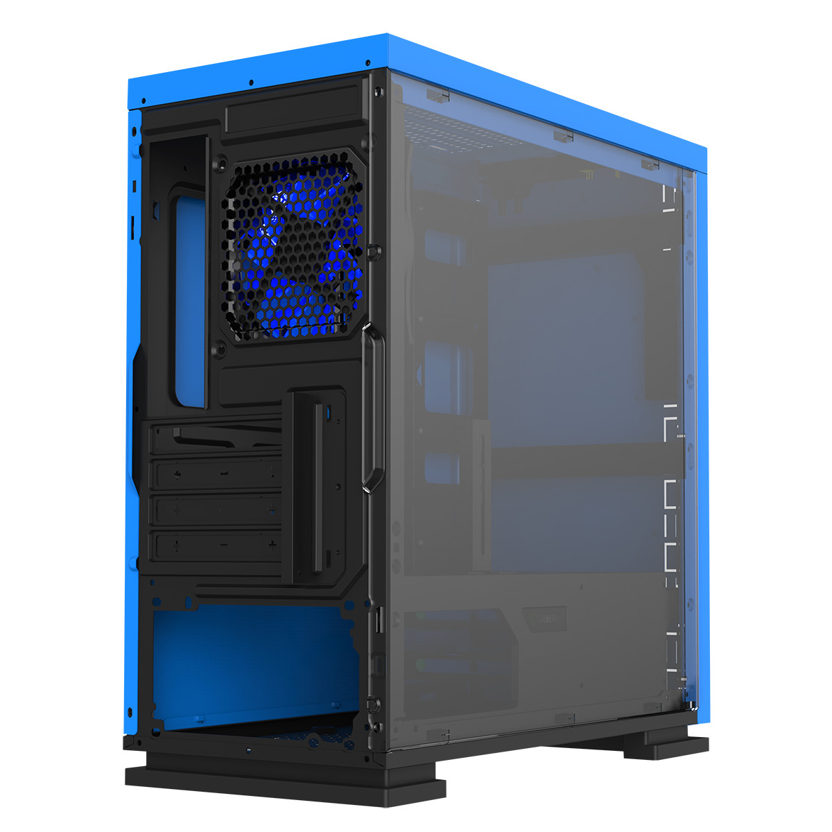 GameMax Game Max Expedition Blue Gaming Matx PC Case Rear LED Fan ...