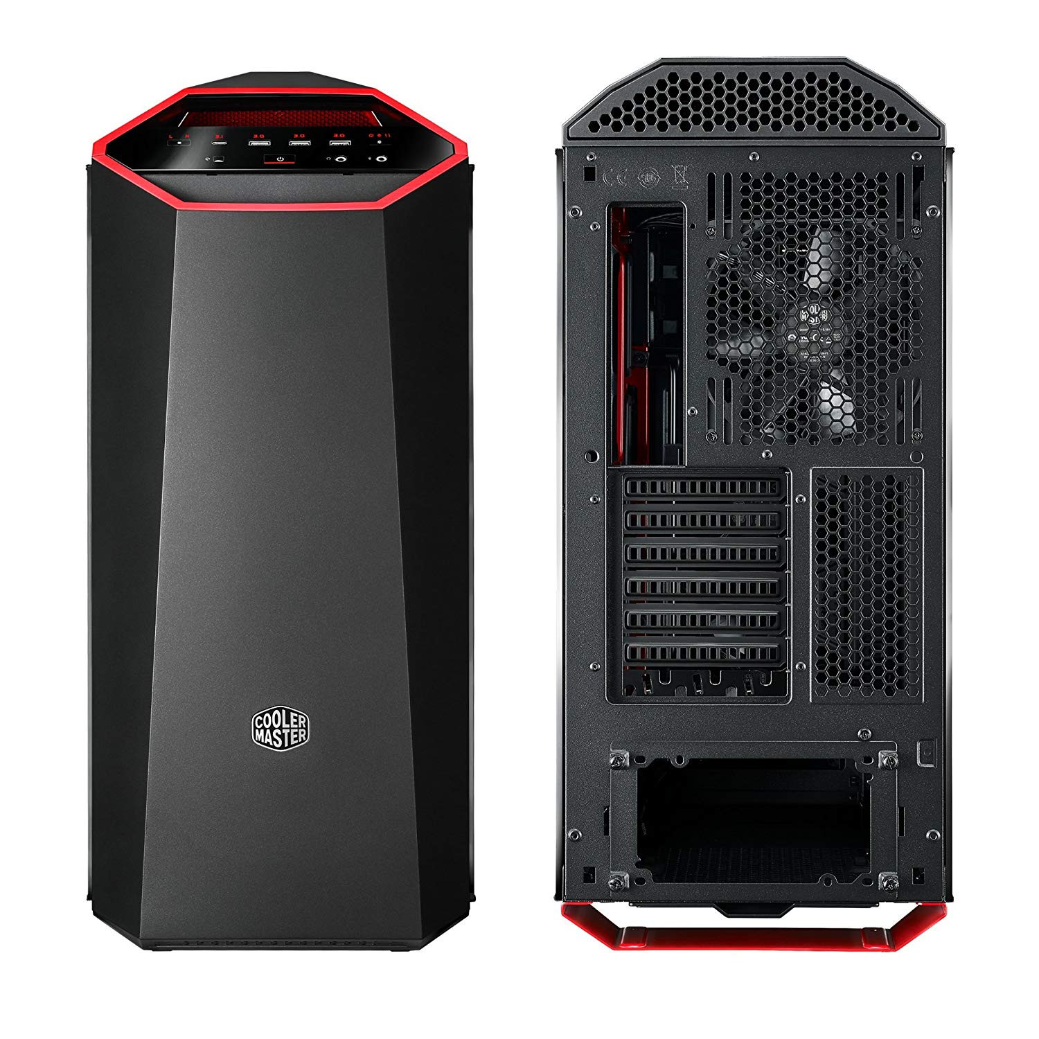 Coolermaster MasterCase MC500Mt RGB Tempered Glass Mid Tower, Black/Red ...