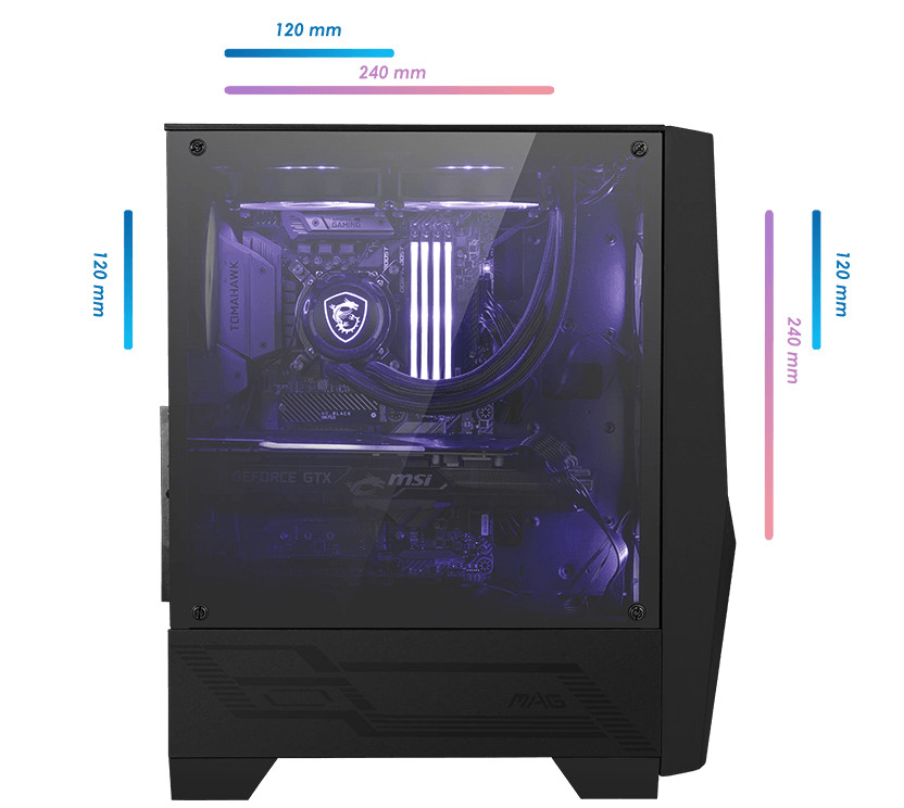 MSI MAG FORGE M Tempered Glass RGB PC Gaming Case With Hub | Falcon ...