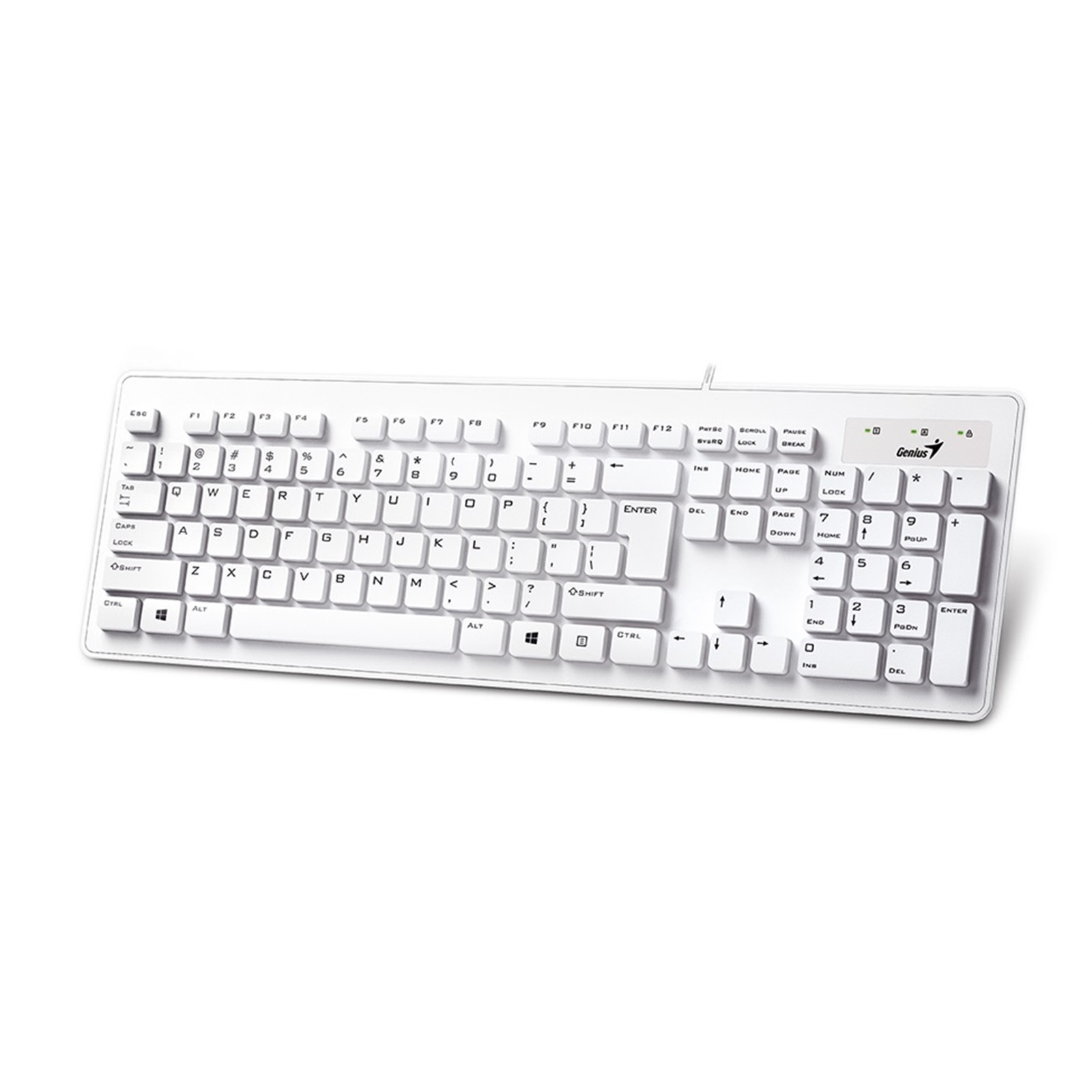 Genius USB UK Layout Slim Keyboard 104 Keys, White | Falcon Computers