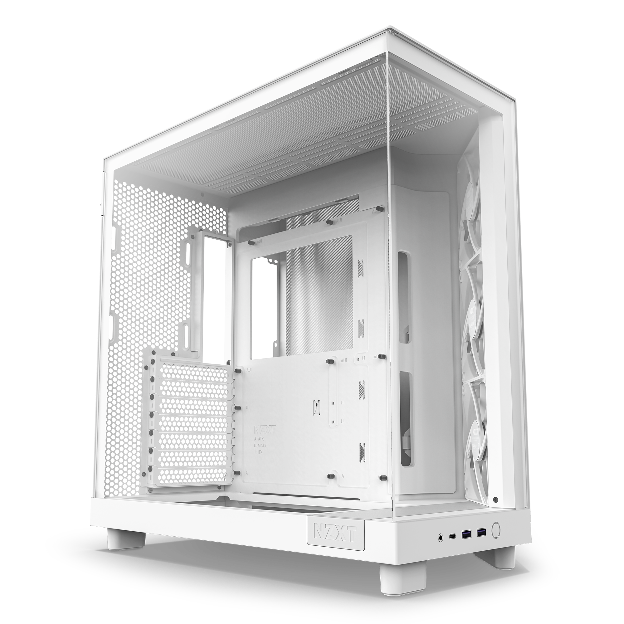 NZXT H6 Flow White Mid Tower Tempered Glass PC Gaming Case - Black ...