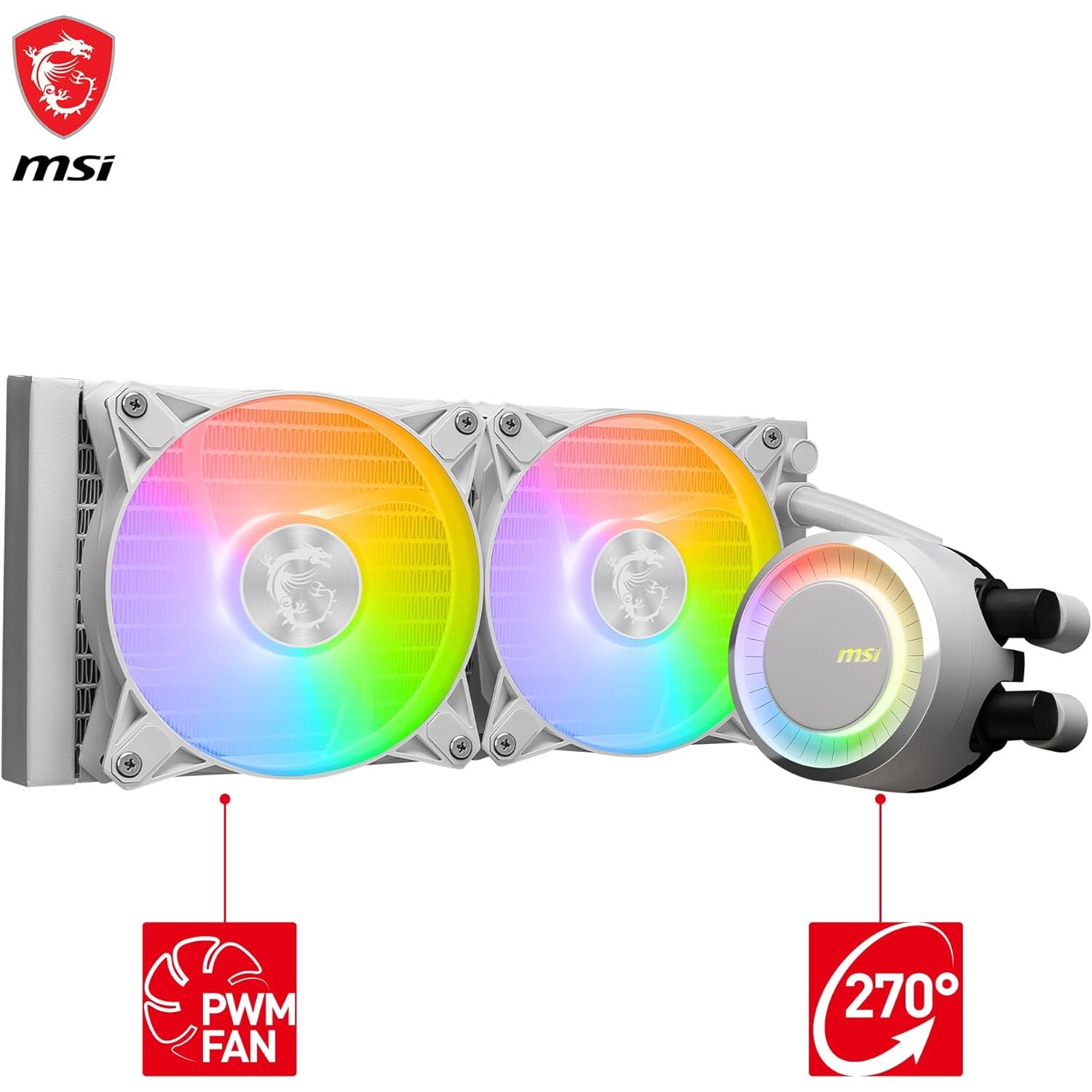 MSI MAG CORELIQUID E240 WHITE CPU Liquid Cooler 240mm - Dual-Chamber Water Block, SPECIAL OFFER ...