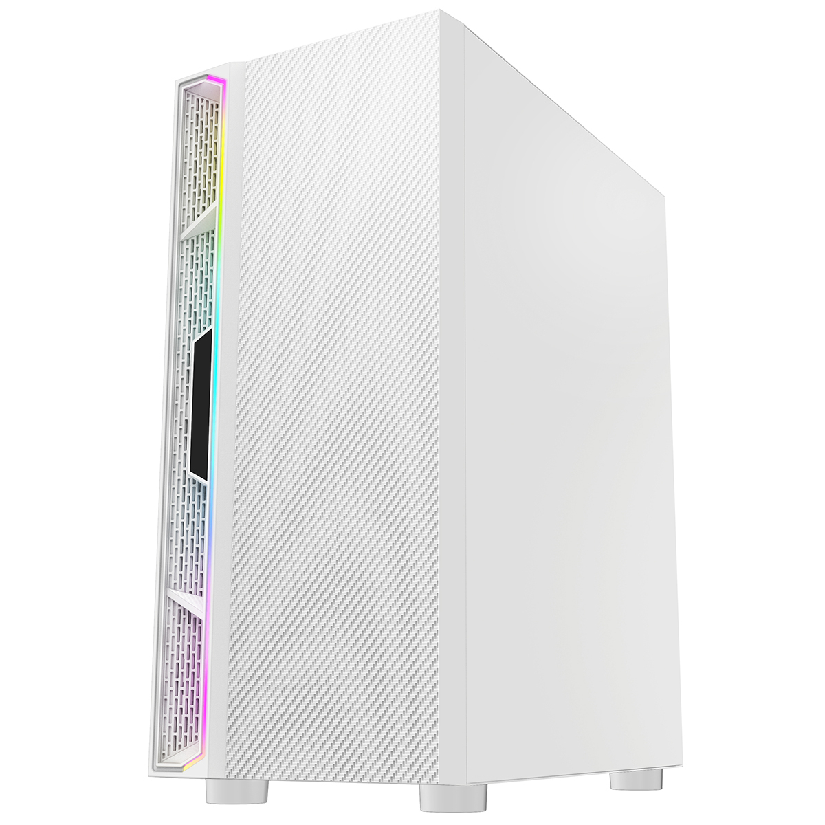 CIT Galaxy White Mid-Tower PC Gaming Case with 1 x LED Strip 1 x 120mm ...