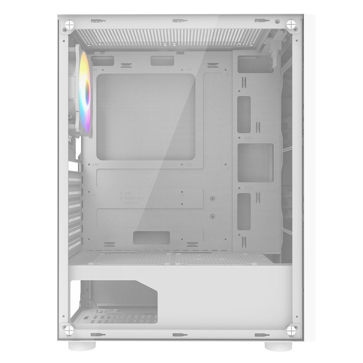 CIT Galaxy White Mid-Tower PC Gaming Case with 1 x LED Strip 1 x 120mm ...