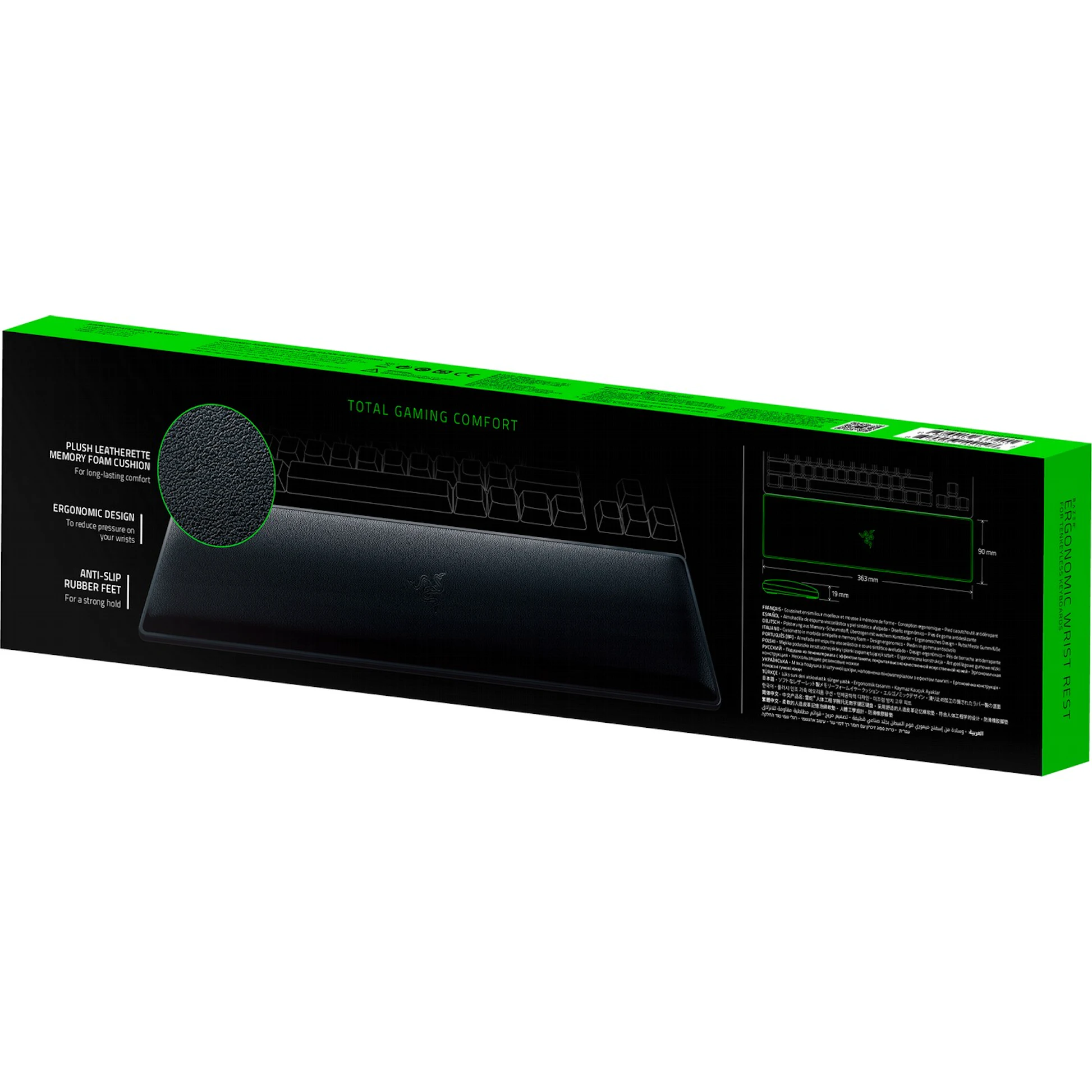 Razer Ergonomic Wrist Rest for Tenkeyless Keyboards (292.5 mm x 89.8 mm ...