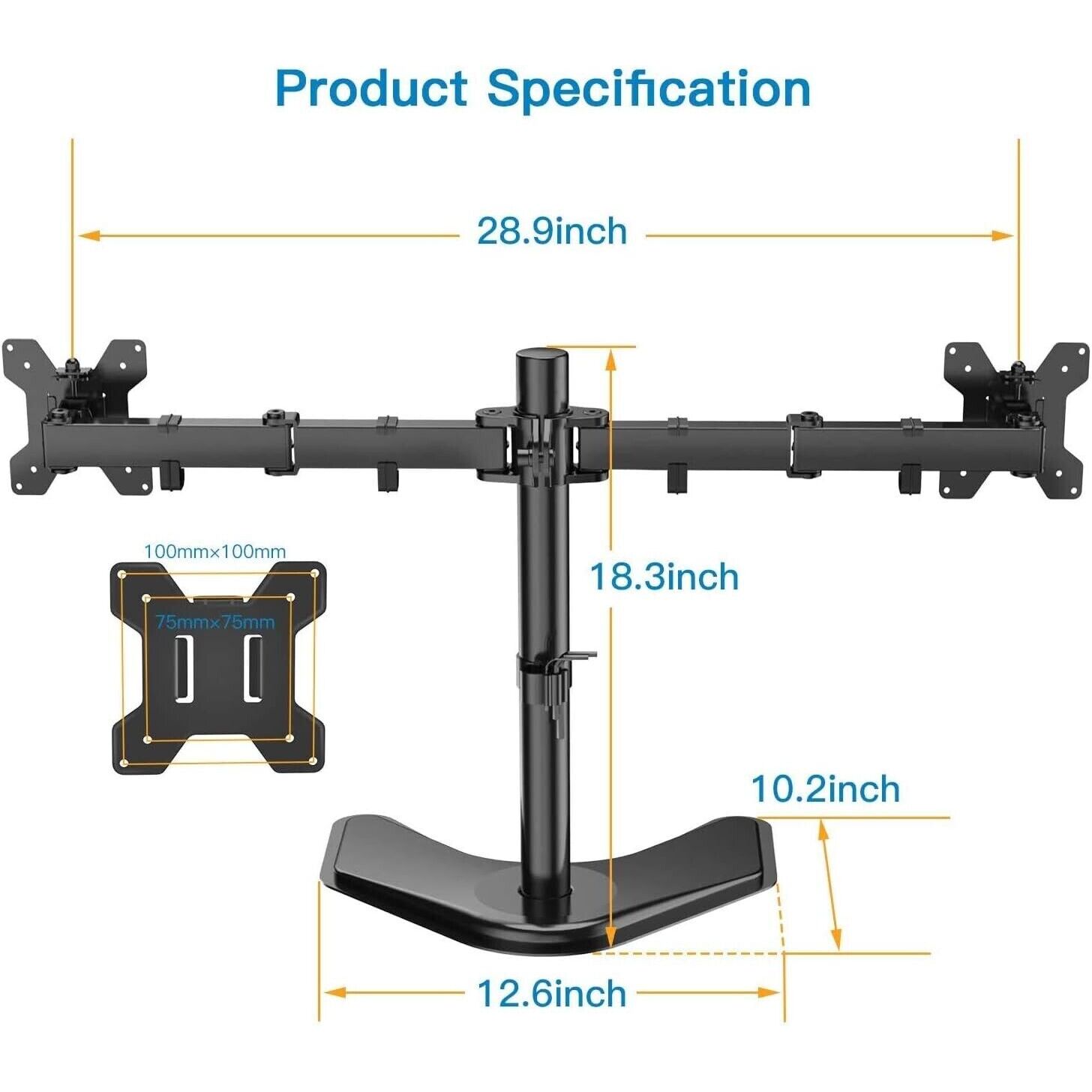 JEDEL Dual LCD Computer PC Monitor Arm Mount Desk Stand 13-32`` Screen ...