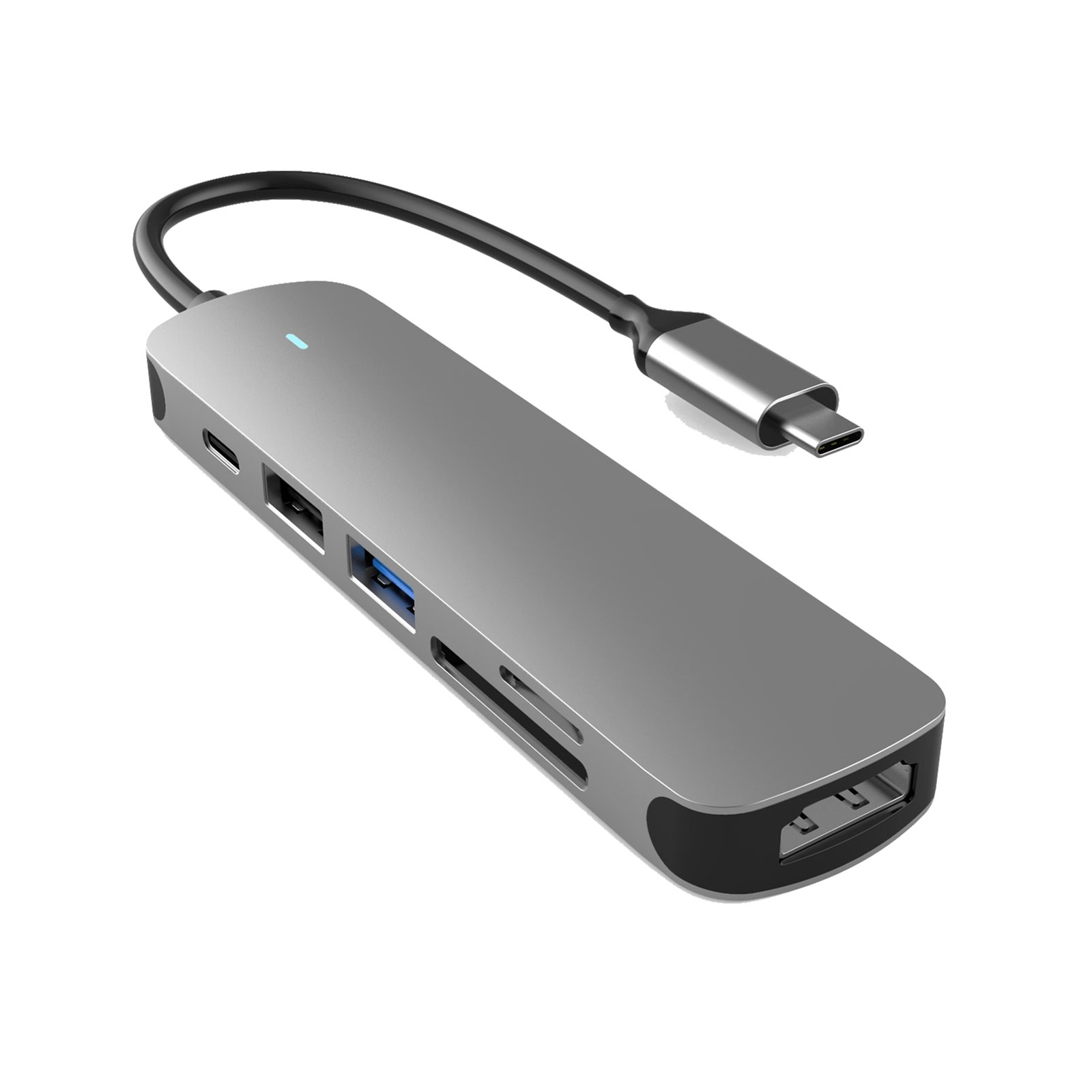 Prevo USB Type-C 6-In-1 Hub Docking Station with HDMI, SD and TF Card ...