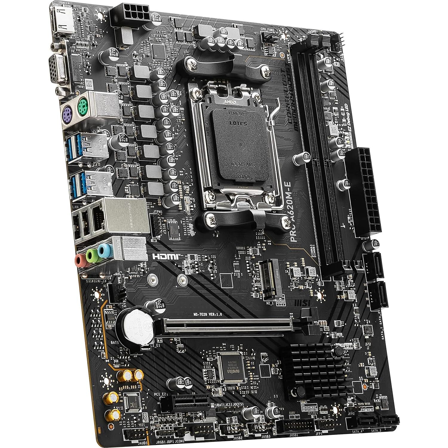MSI PRO A620M-E Pro Series Motherboard (AMD AM5, DDR5, PCIe 4.0, SATA ...
