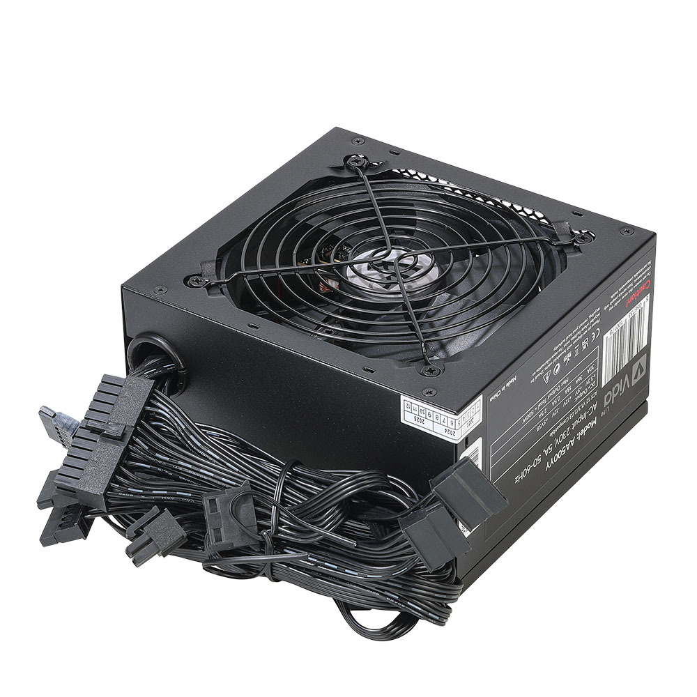 VIDA Lite 500W ATX PSU, Fluid Dynamic Ultra-Quiet Fan, Flat Black ...