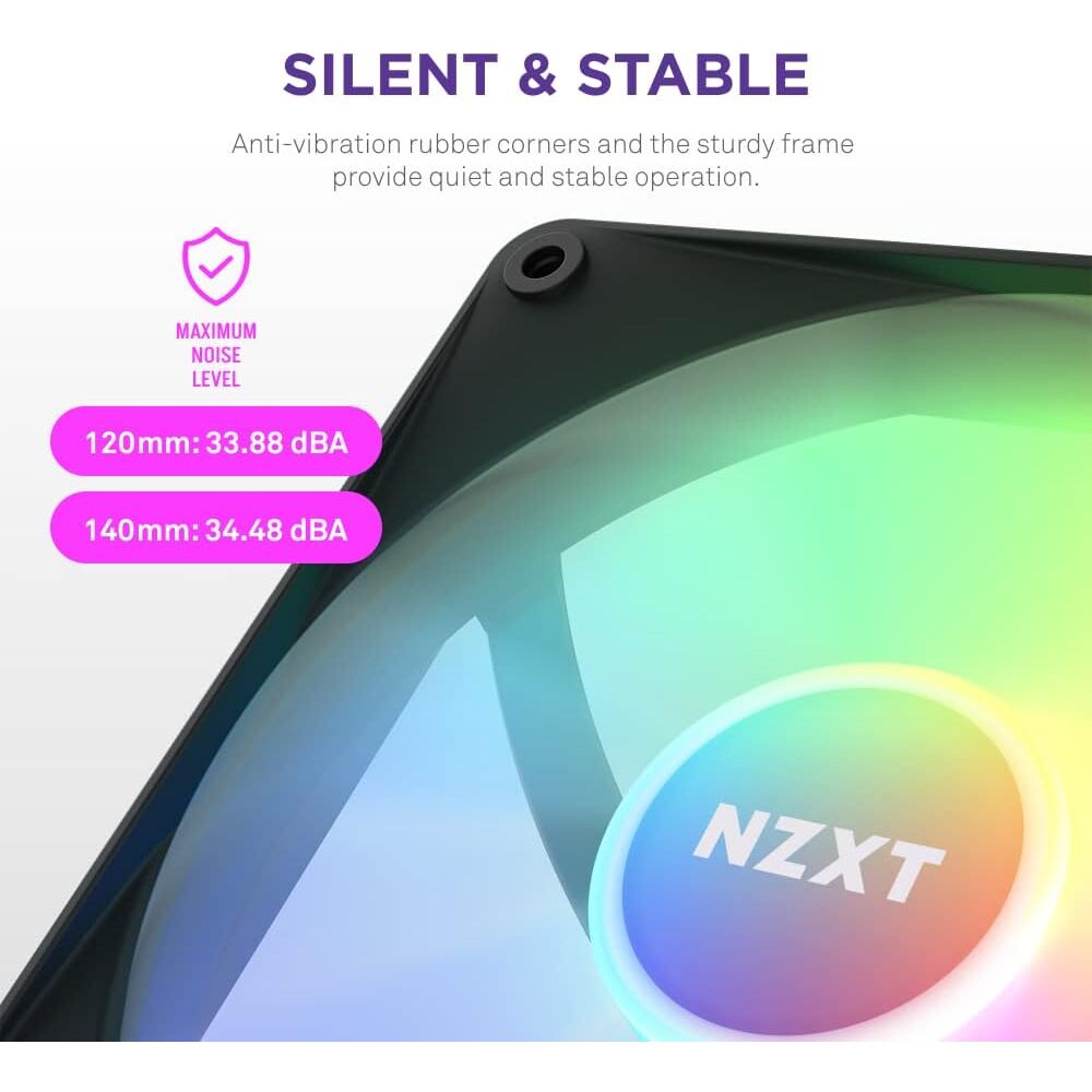 NZXT F140 RGB CORE 140mm Single (Black) (Controller required not ...
