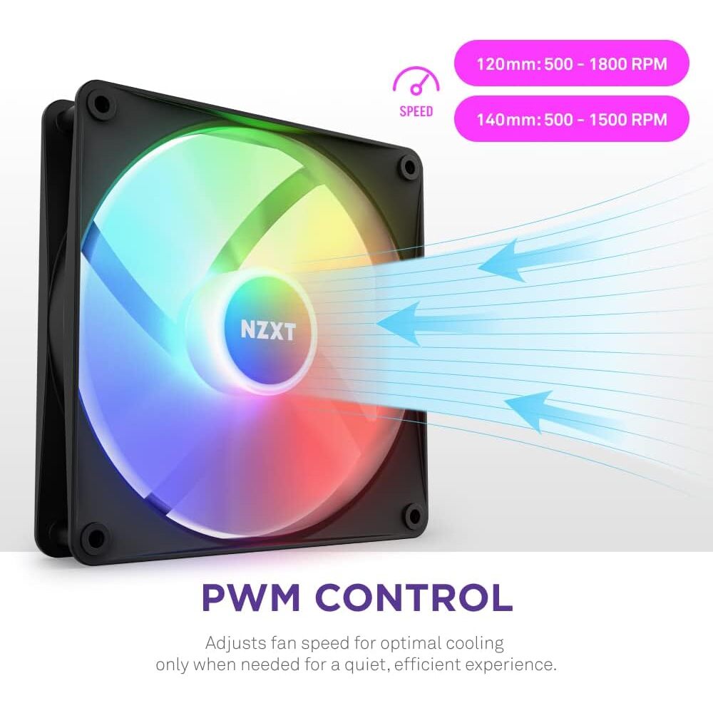 NZXT F140 RGB CORE 140mm Single (Black) (Controller required not ...