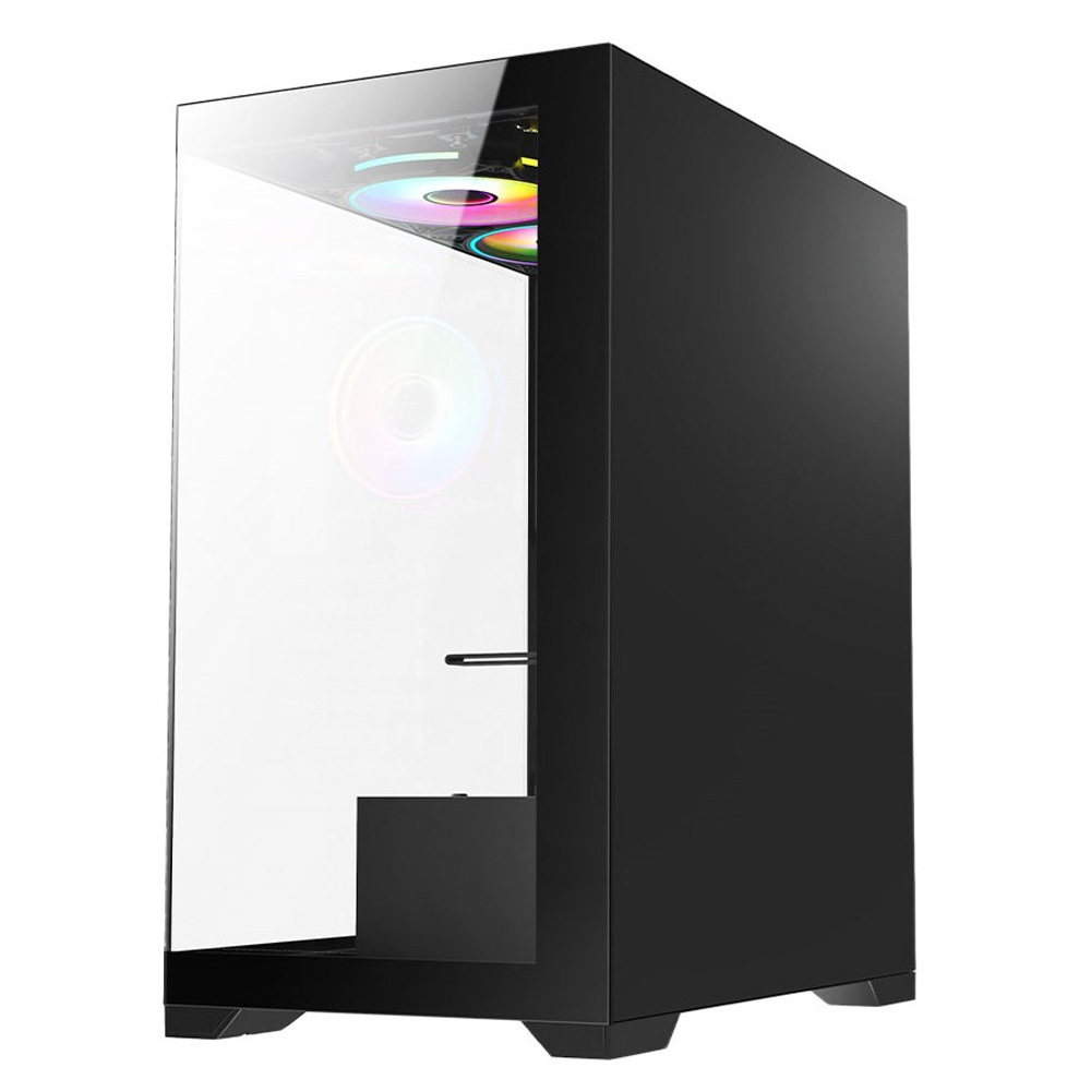 VIDA Vetro Black ARGB Gaming Case w/ Glass Front & Side, ATX, 3x ARGB ...