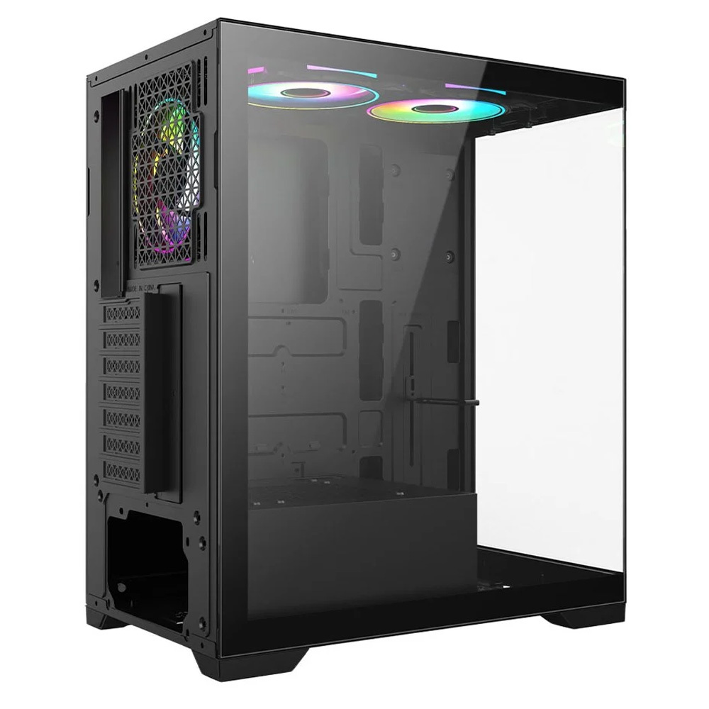 VIDA Vetro Black ARGB Gaming Case w/ Glass Front & Side, ATX, 3x ARGB ...