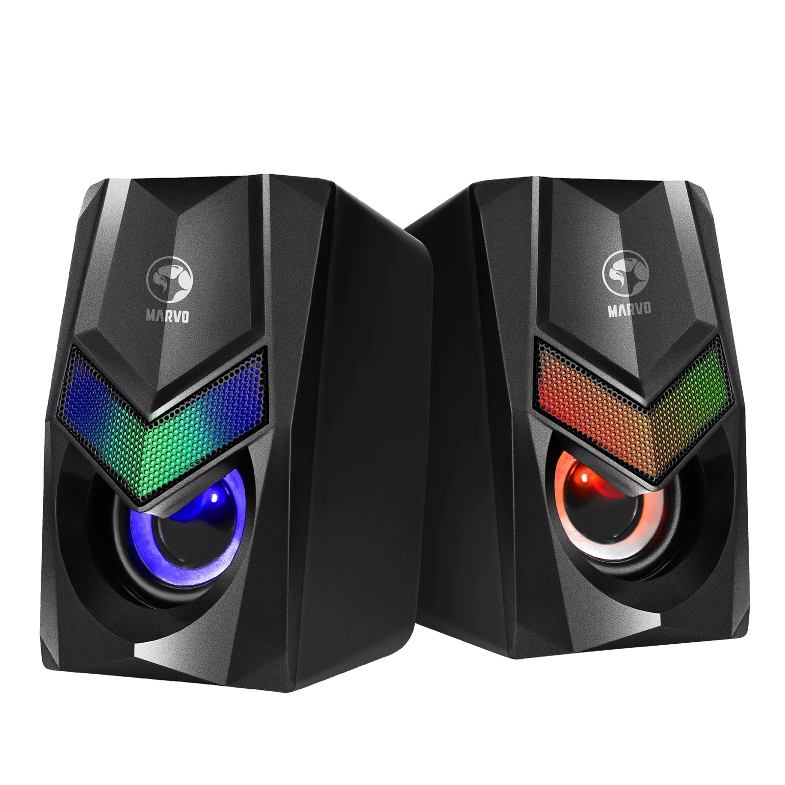 MARVO Scorpion Gaming Speakers, Stereo Sound, USB Powered, 7 Colour RGB ...