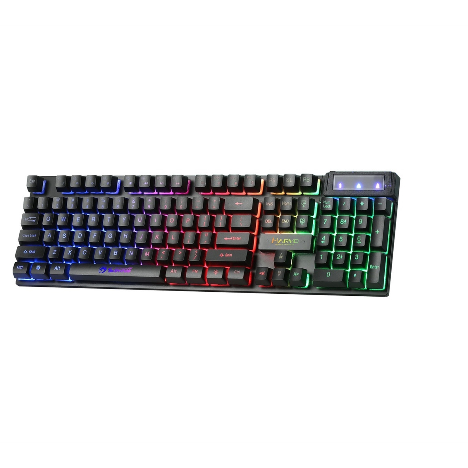 MARVO Scorpion K605 Gaming Keyboard, 3 Colour LED Backlit, USB 2.0 ...