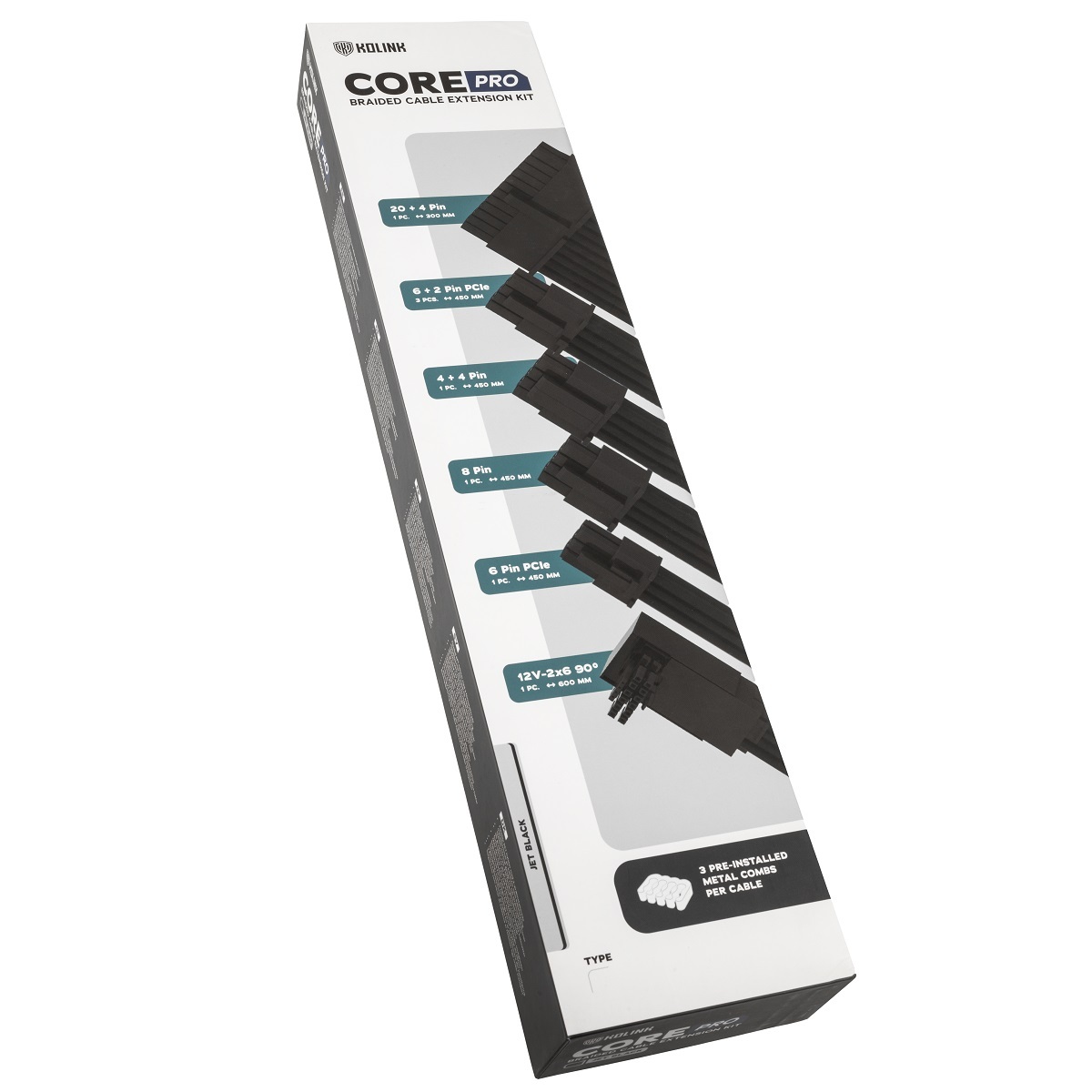 Kolink Core Pro Braided Cable Extension Kit 12VHWPR Type 1 - Jet Black ...