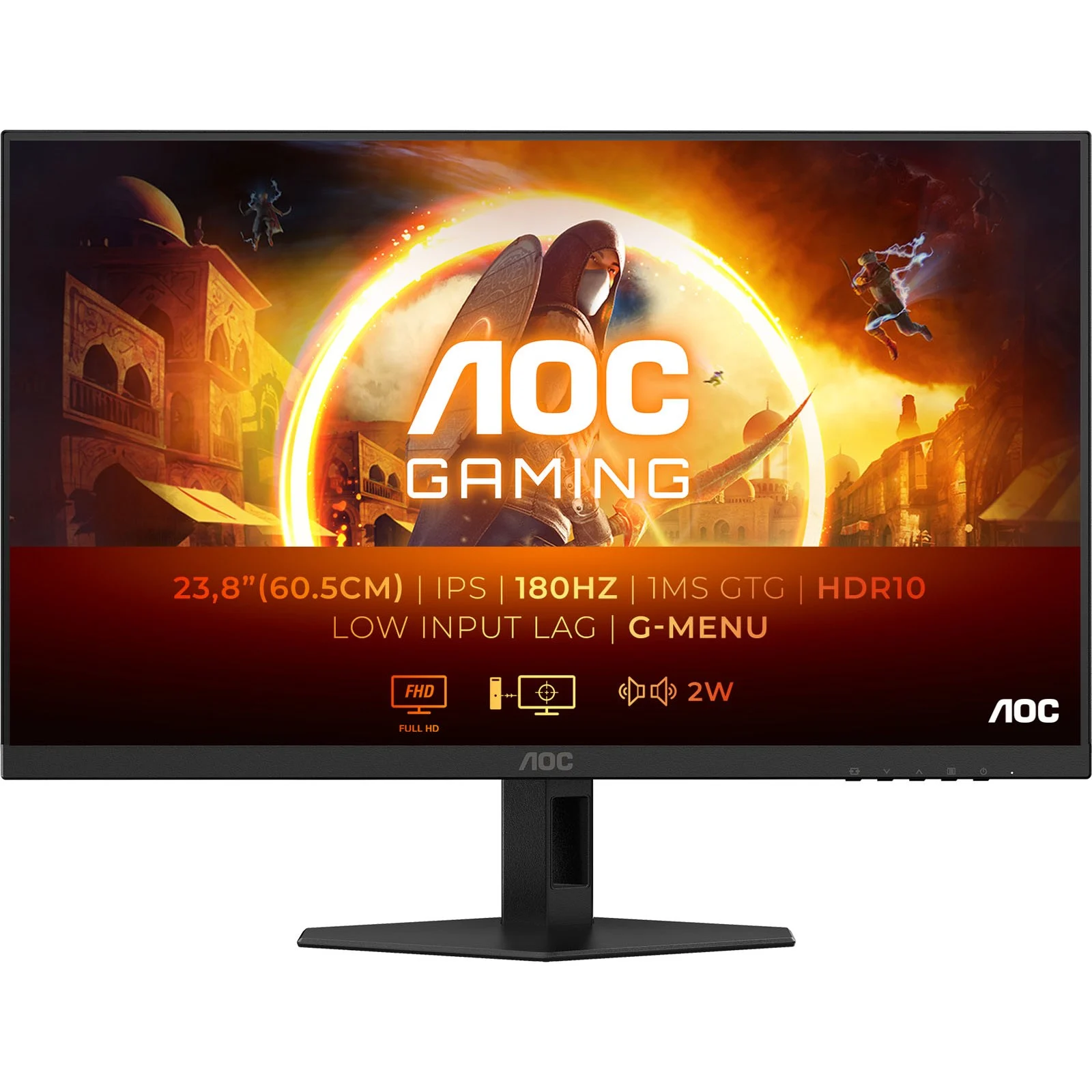 Aoc 23.8`` Full HD Gaming Monitor - IPS, 180Hz, 1ms, Speakers, HDMI, DP ...
