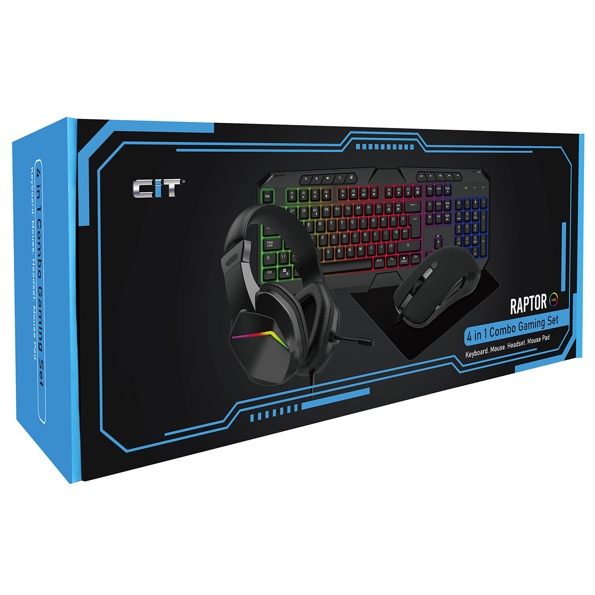 CIT Raptor 4in1 Keyboard Mouse & Headset Combo | Falcon Computers