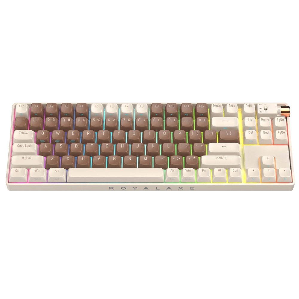 ROYALAXE R87 (BROWN) Hot Swappable Mechanical Keyboard, 80% TKL Design ...