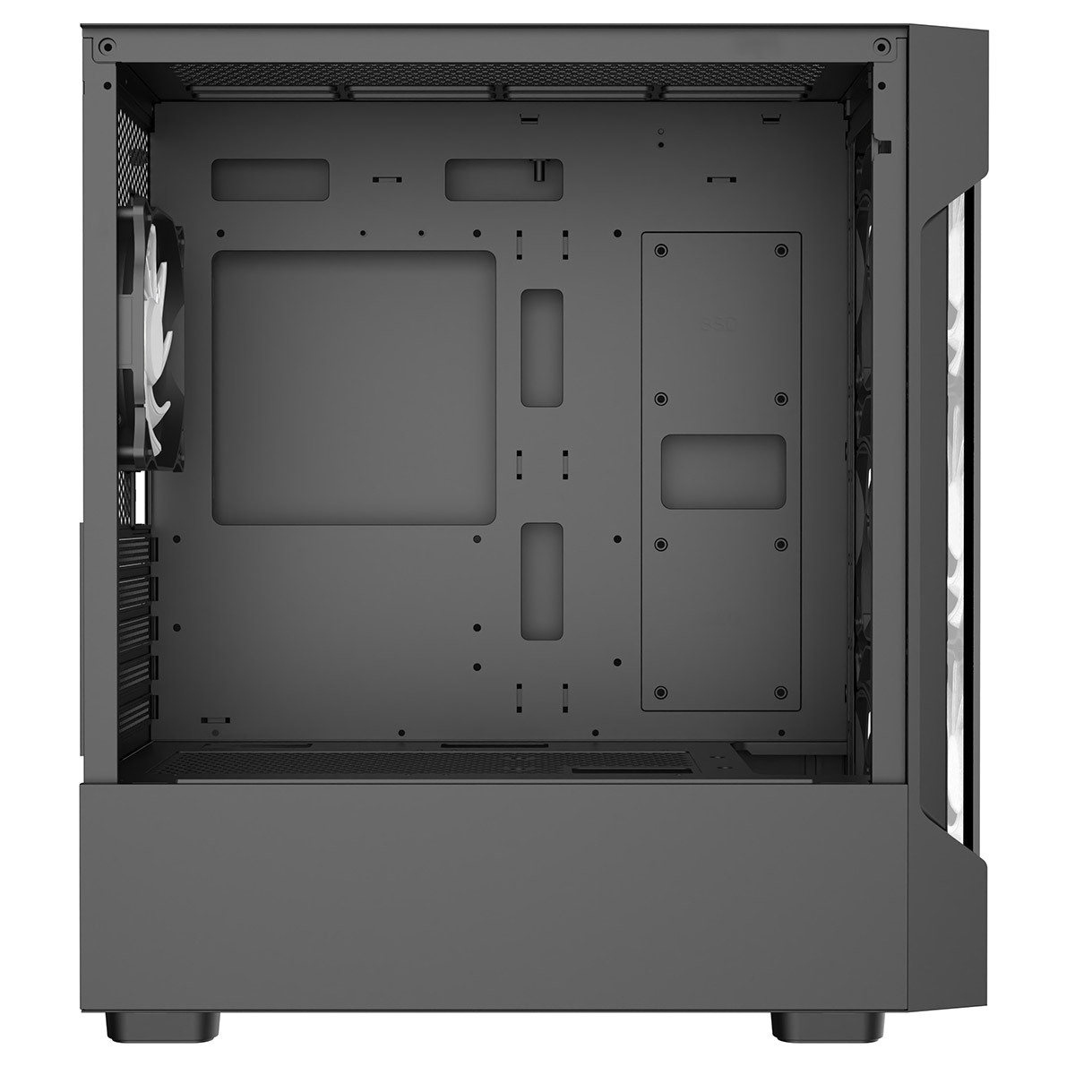 CIT Tsunami Black Micro-ATX Gaming Case With 4 x 120mm ARGB Inner-Ring ...