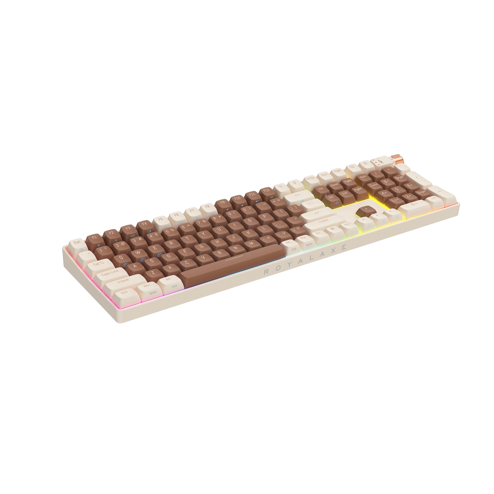 ROYALAXE Brown R108 Hot Swappable Mechanical Keyboard TTC Golden-Pink ...