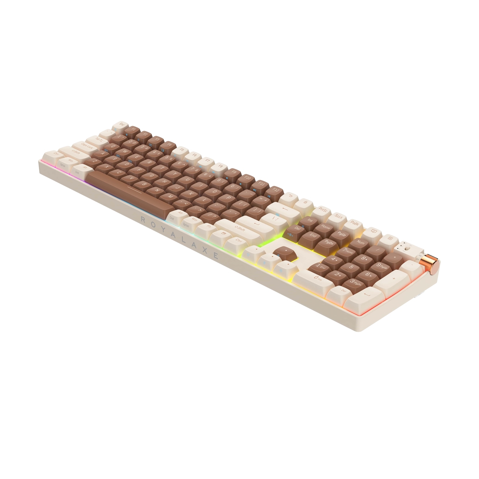 ROYALAXE Brown R108 Hot Swappable Mechanical Keyboard TTC Golden-Pink ...