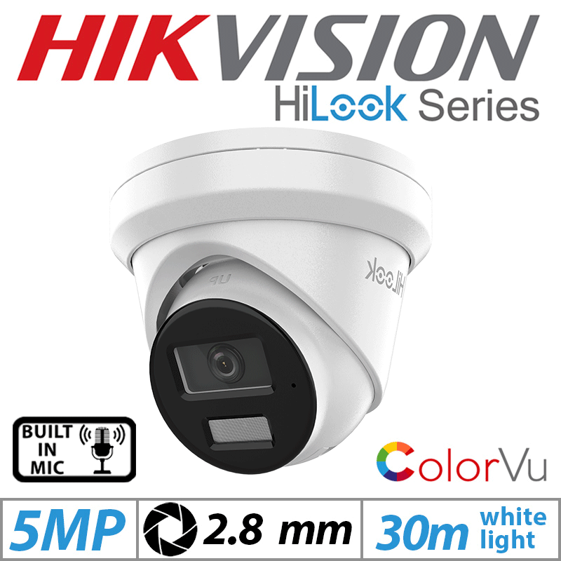 HiLook By Hikvision 5MP HIKVISION HILOOK DOME IP POE COLORVU OUTDOOR ...