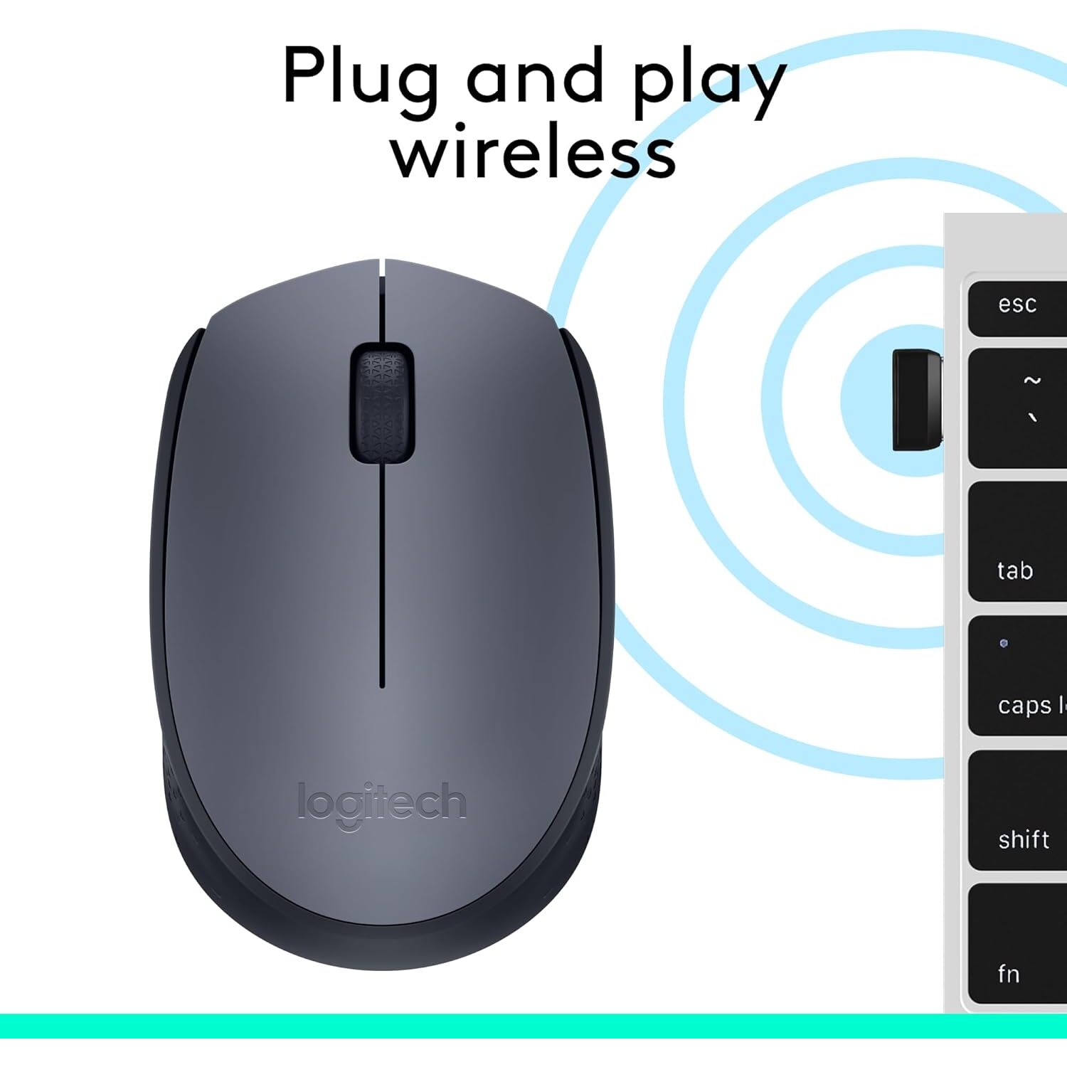 Logitech M170 Wireless Mouse, 2.4 GHz with USB Nano Receiver, Optical ...