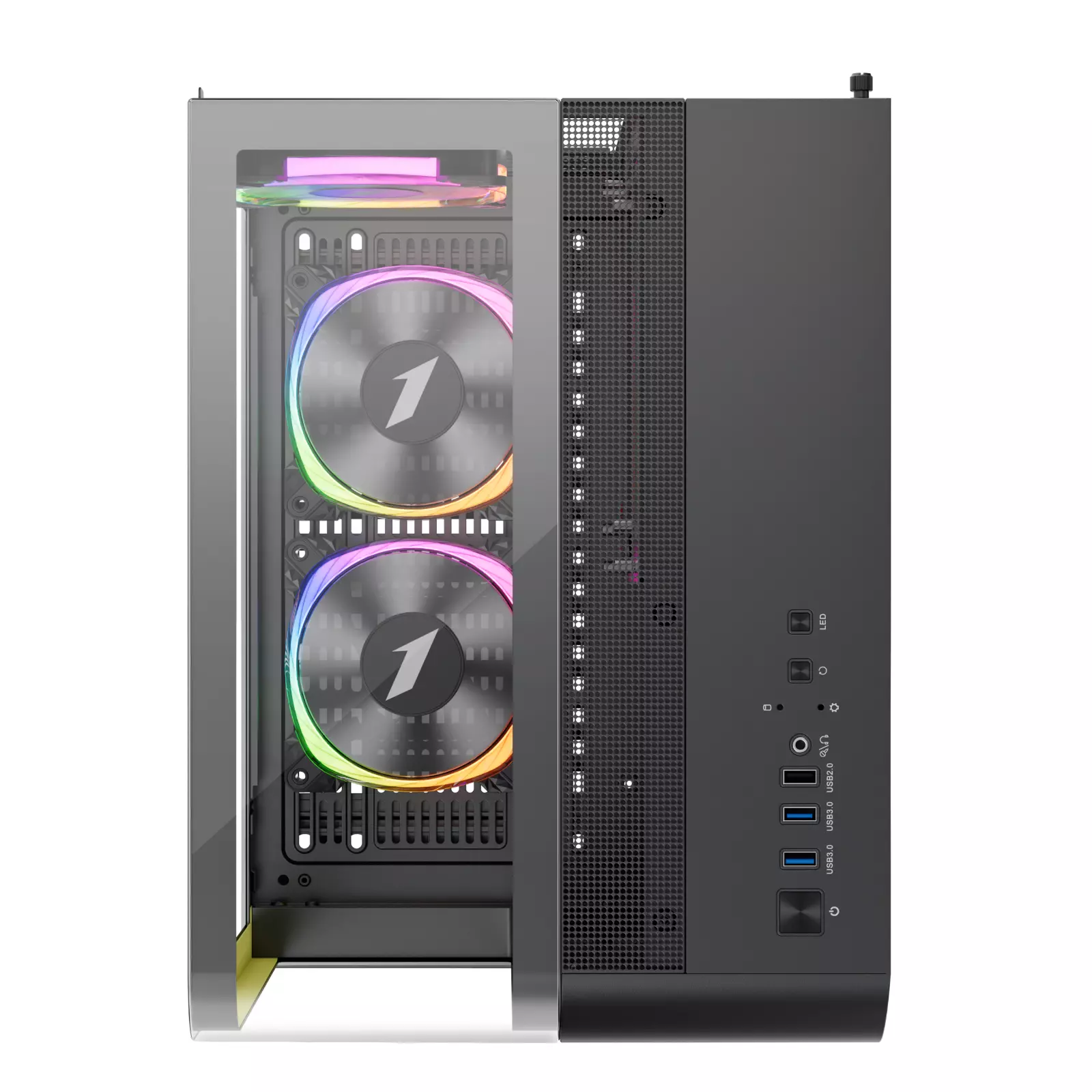 1St Player RT5 Micro ATX Black Case with 3 x RGB Fans | Falcon Computers