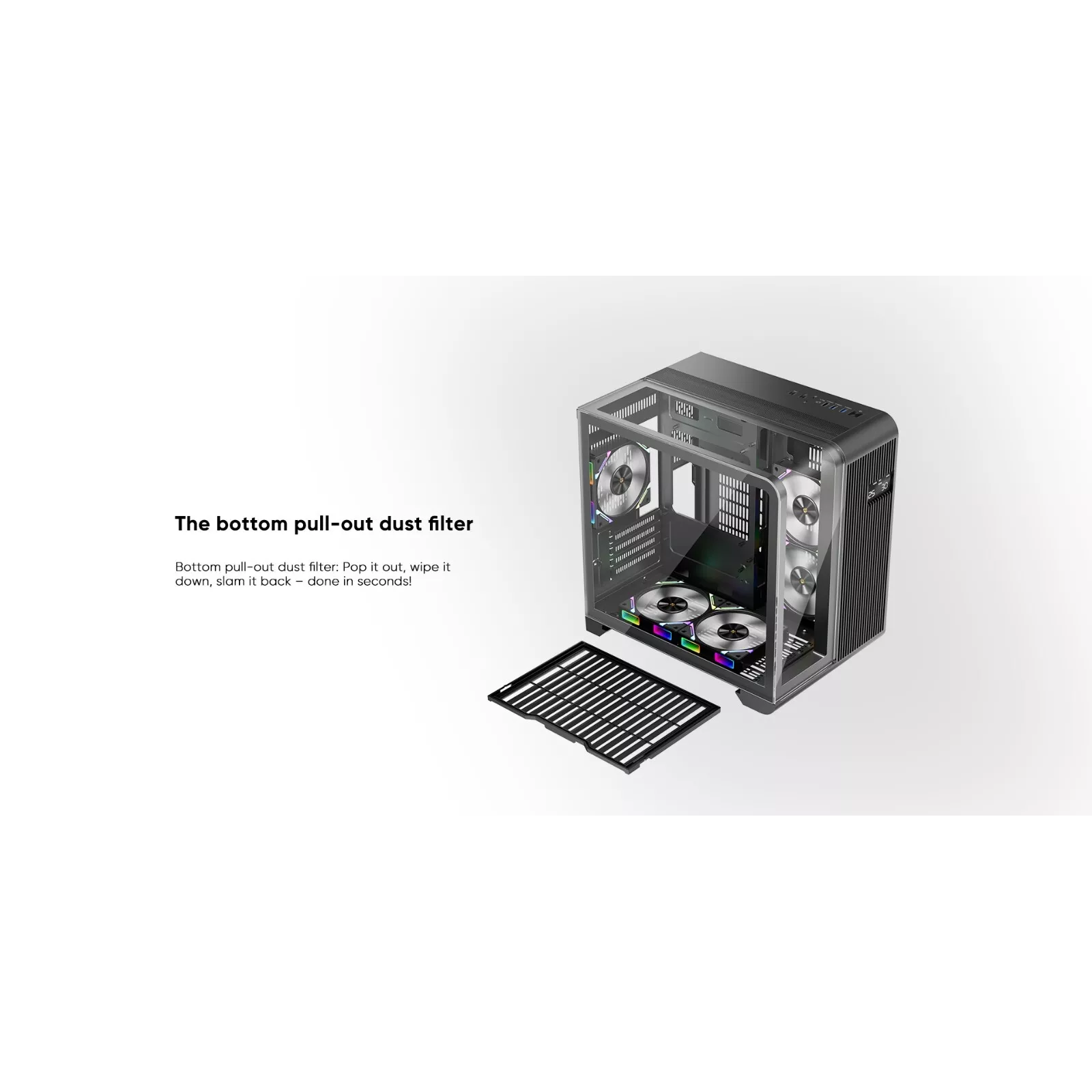 1St Player RT5 Micro ATX Black Case with 3 x RGB Fans | Falcon Computers