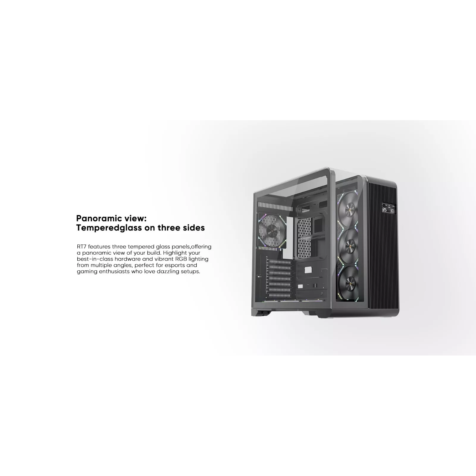 1St Player RT7 ATX Black Gaming Case with 4 x ARGB Fans | Falcon Computers