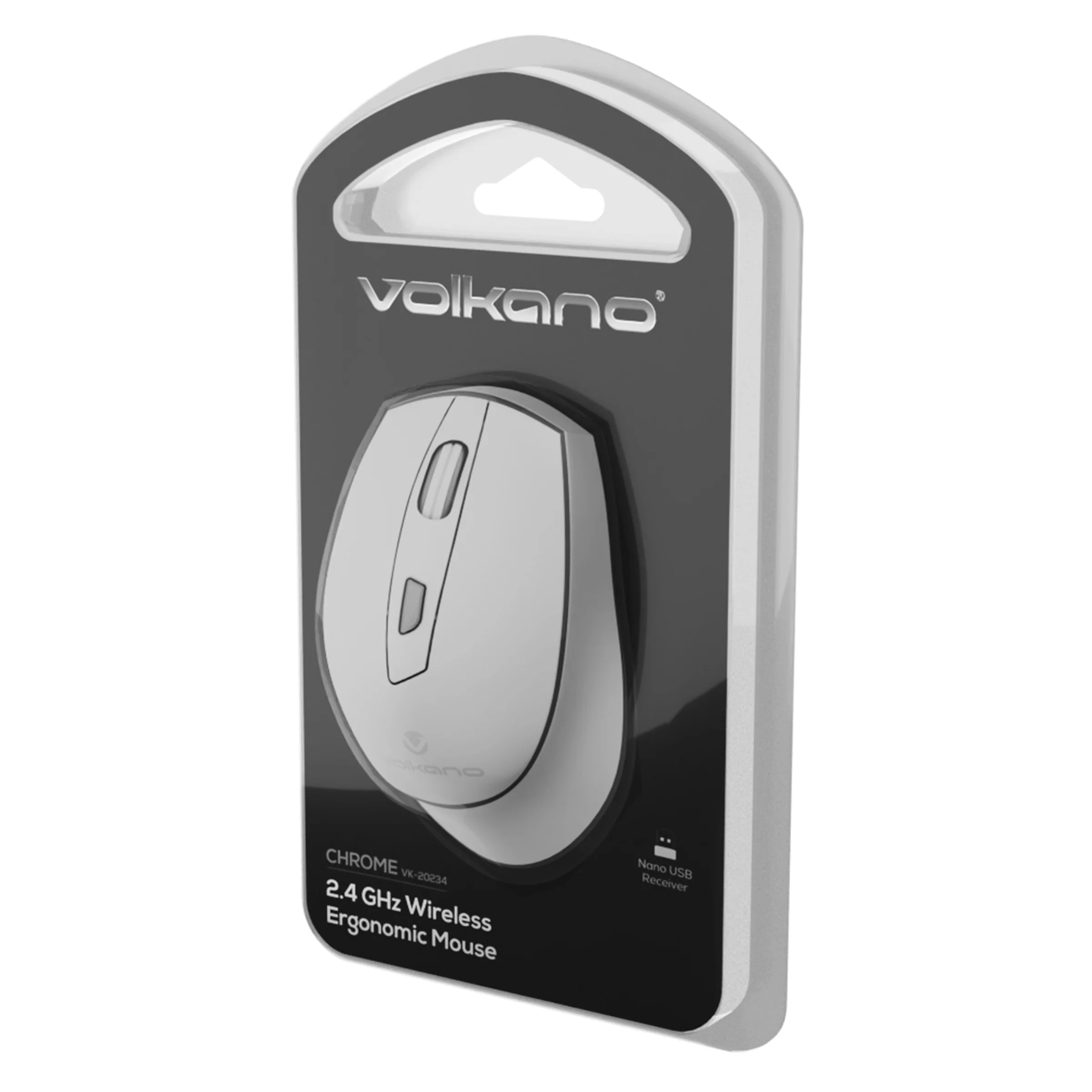 VolkanoX Volkano Chrome Series Wireless Ergonomic Mouse - Grey | Falcon ...
