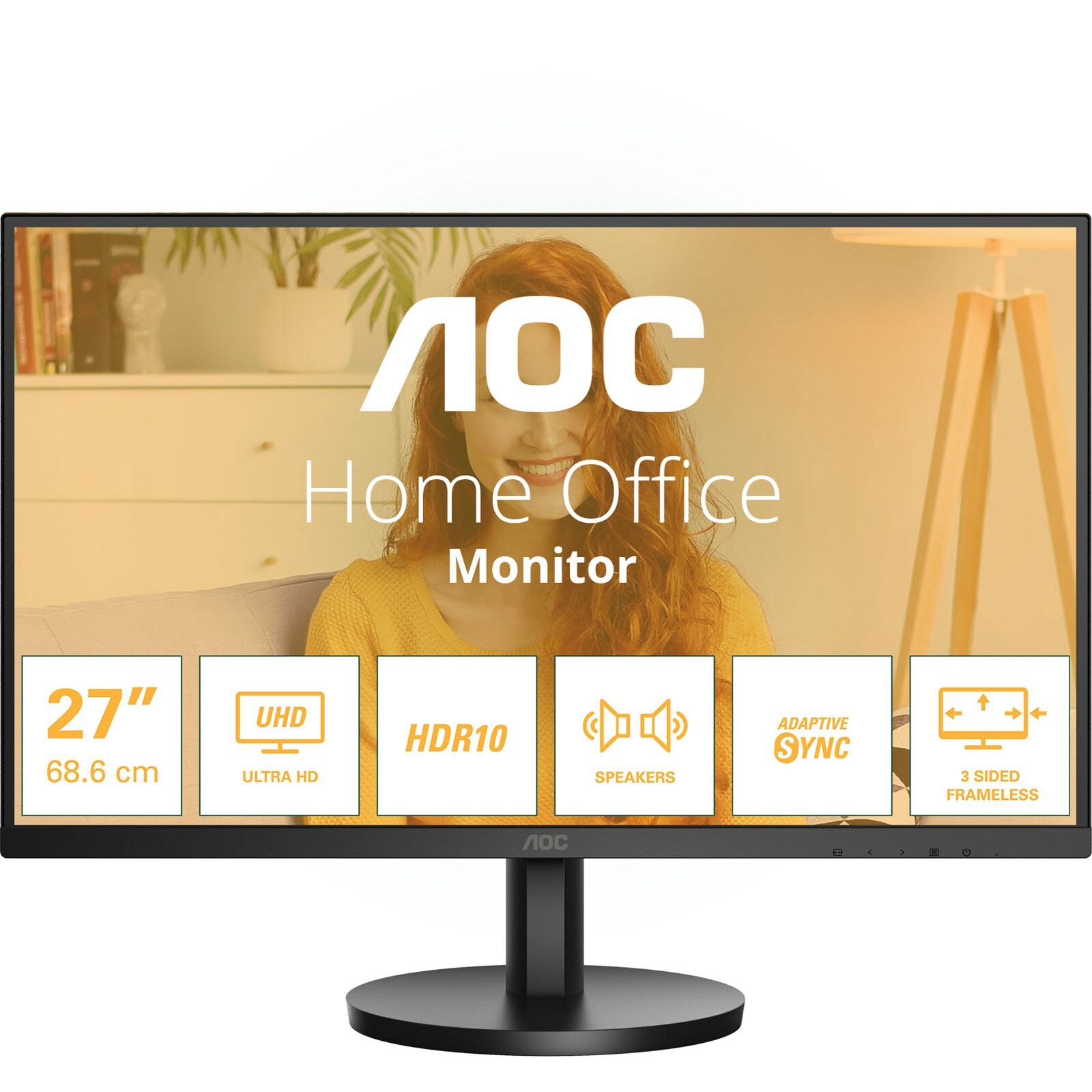 Aoc 27`` 4K Monitor - IPS, 60Hz, 4ms, Speakers, HDMI, DP - Special Offer | Falcon Computers