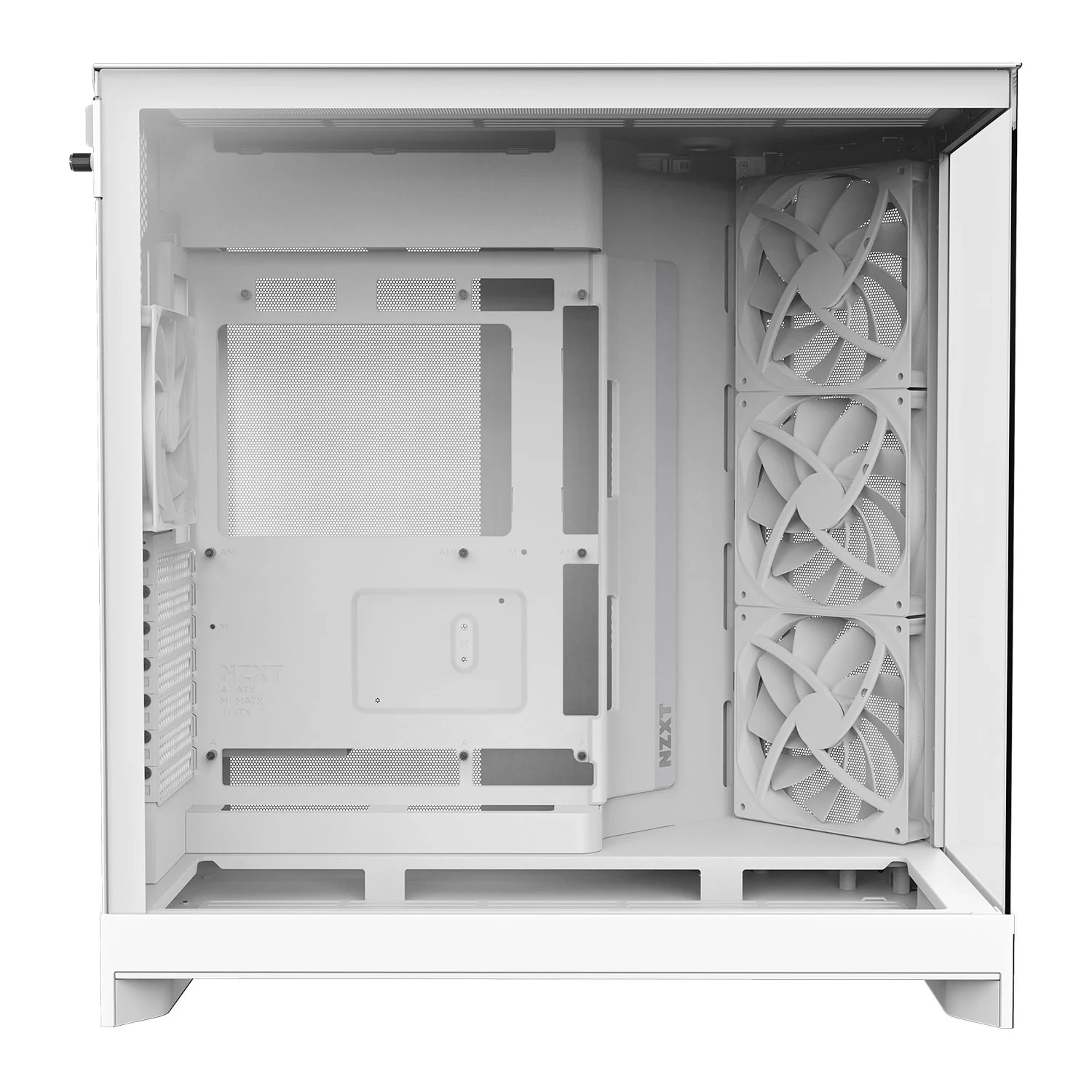 NZXT H9 Flow (2025) Tempered Glass Dual Chamber Mid Tower with 3 F140Q ...