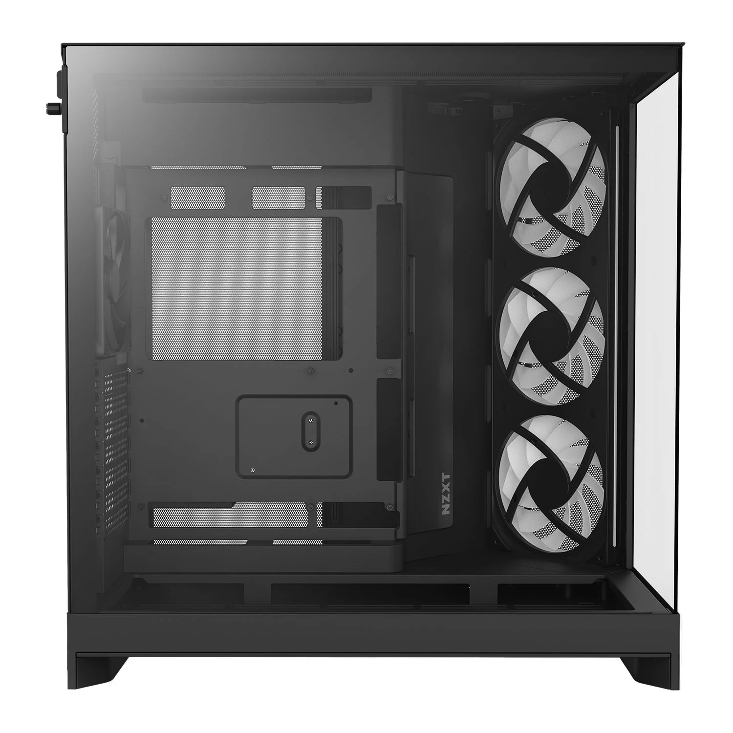 NZXT H9 Flow (2025) Tempered Glass Dual Chamber Mid Tower with 3 F140Q ...
