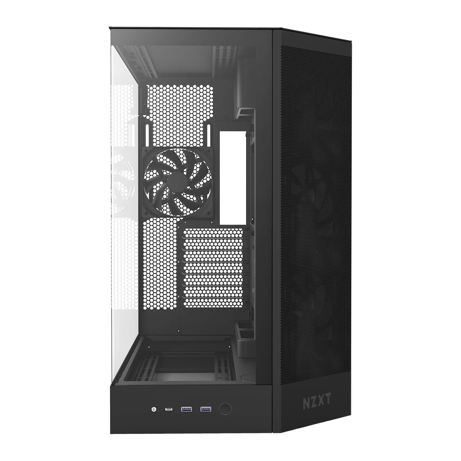 NZXT H9 Flow (2025) Tempered Glass Dual Chamber Mid Tower with 3 F140Q ...