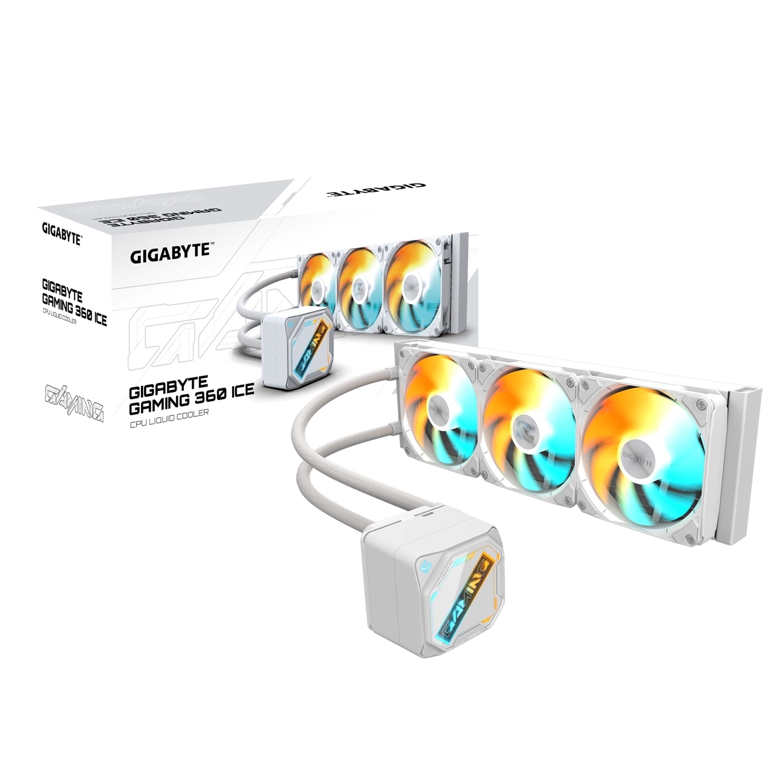 Gigabyte GME 360 WHITE All-in-One Liquid CPU Cooler with 360mm Radiator ...