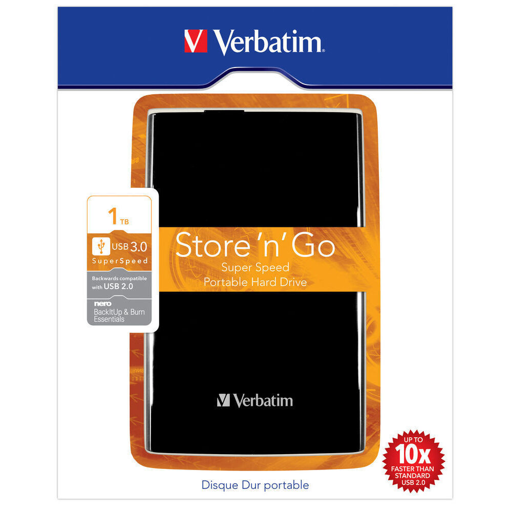 Verbatim 1TB USB 3.0 2.5 Inch Portable Hard Drive - Store n Go ...