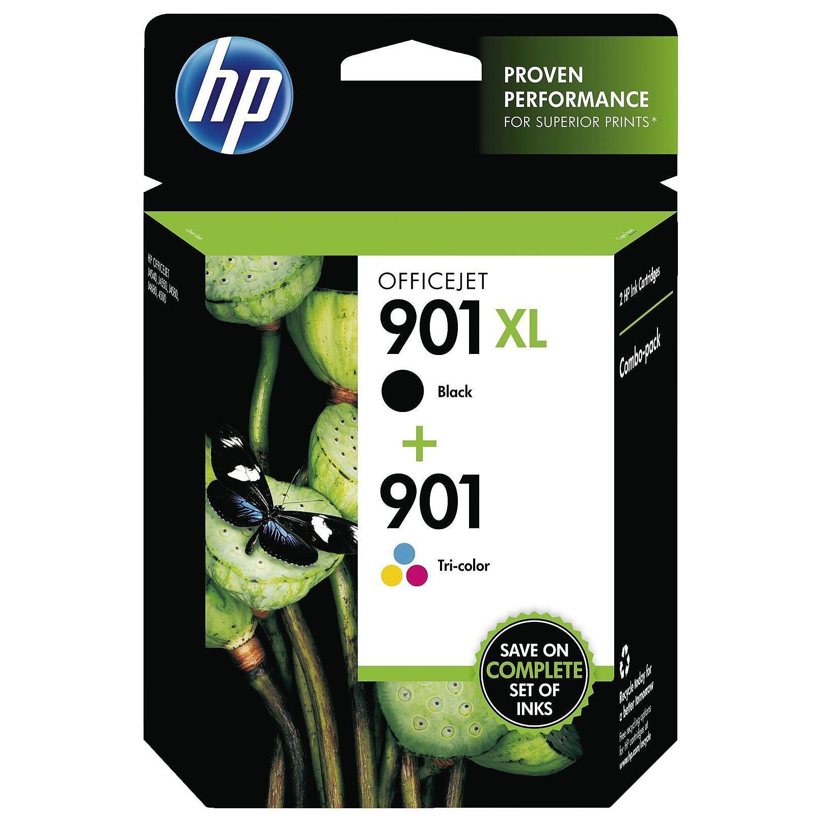 HP HP 901XL (Black) Ink Cartridge + 901 (Cyan, Magenta, Yellow) Tri ...