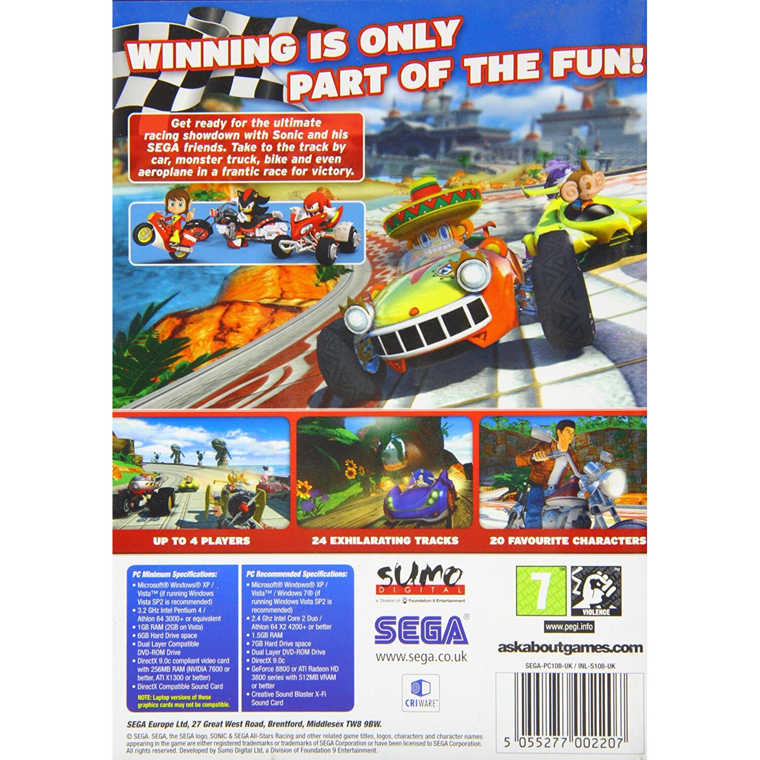 SEGA Sonic and Sega AllStars Racing | Falcon Computers
