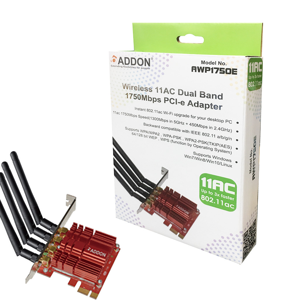 Addon 1750Mbps AC Dual Band PCI Express Wireless Adaptor | Falcon Computers