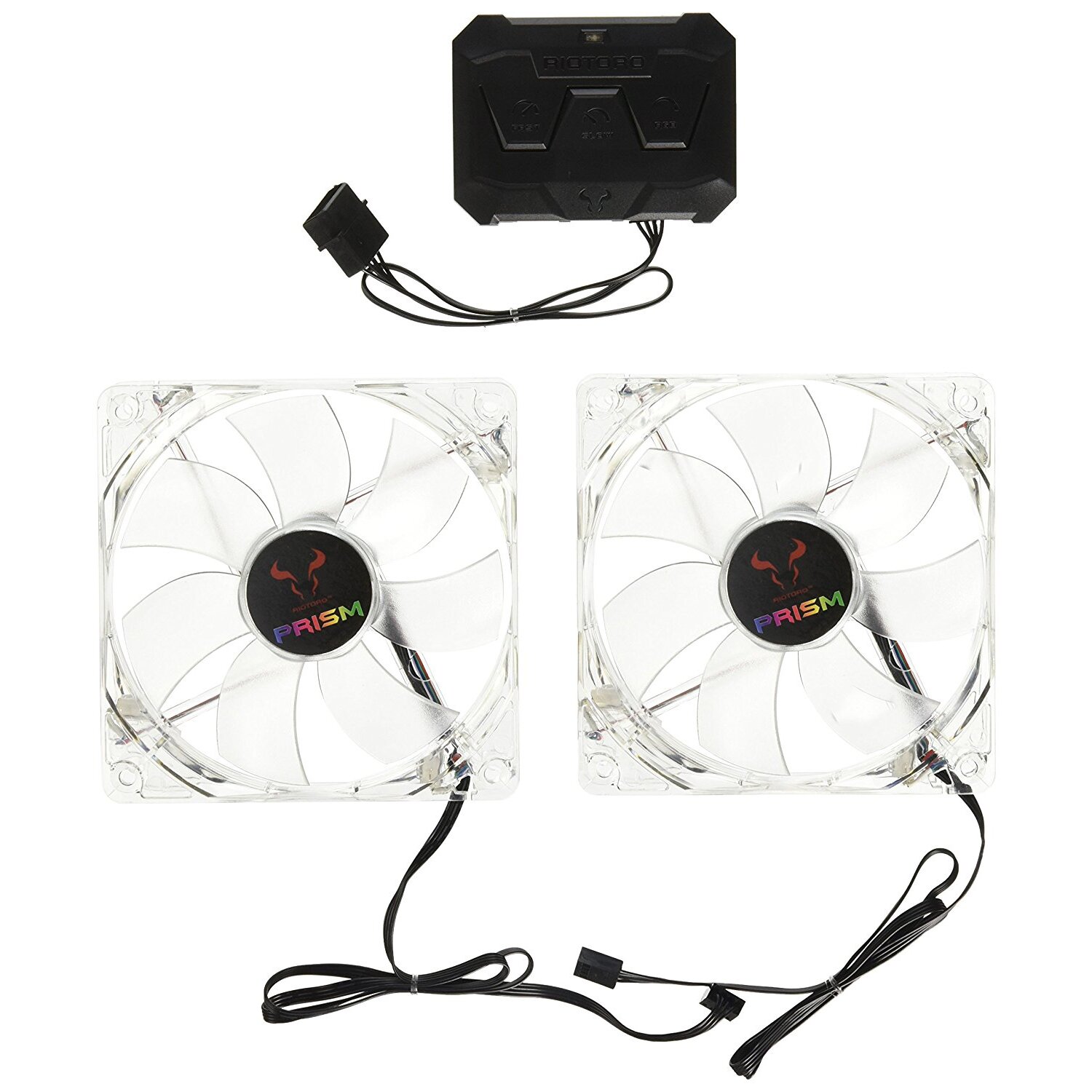 Riotoro Riotoro Prism Fan Kit, 2 x 12cm Case Fans with Controller, RGB ...