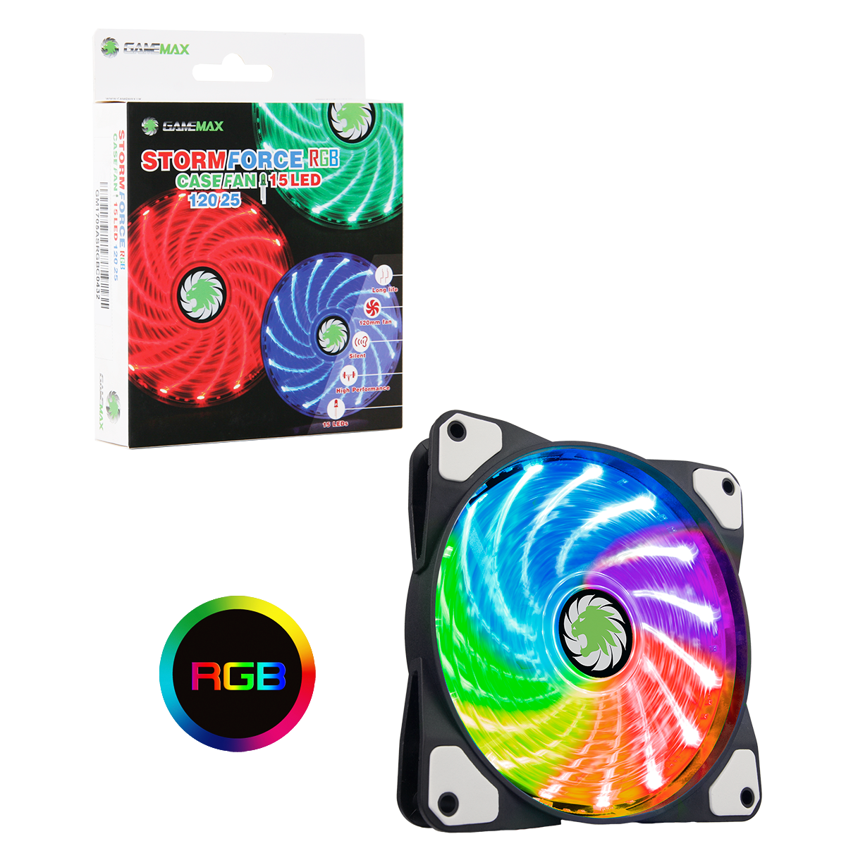 GameMax Game Max Game Max Storm Force RGB Ring Fan 16.8 Million Colours ...
