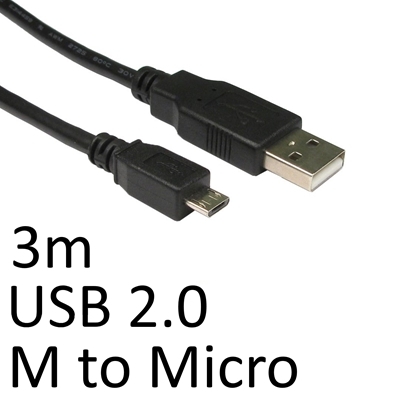 Generic 3 Meter USB 2.0 USB A male - USB micro B male cable 3.00 m ...